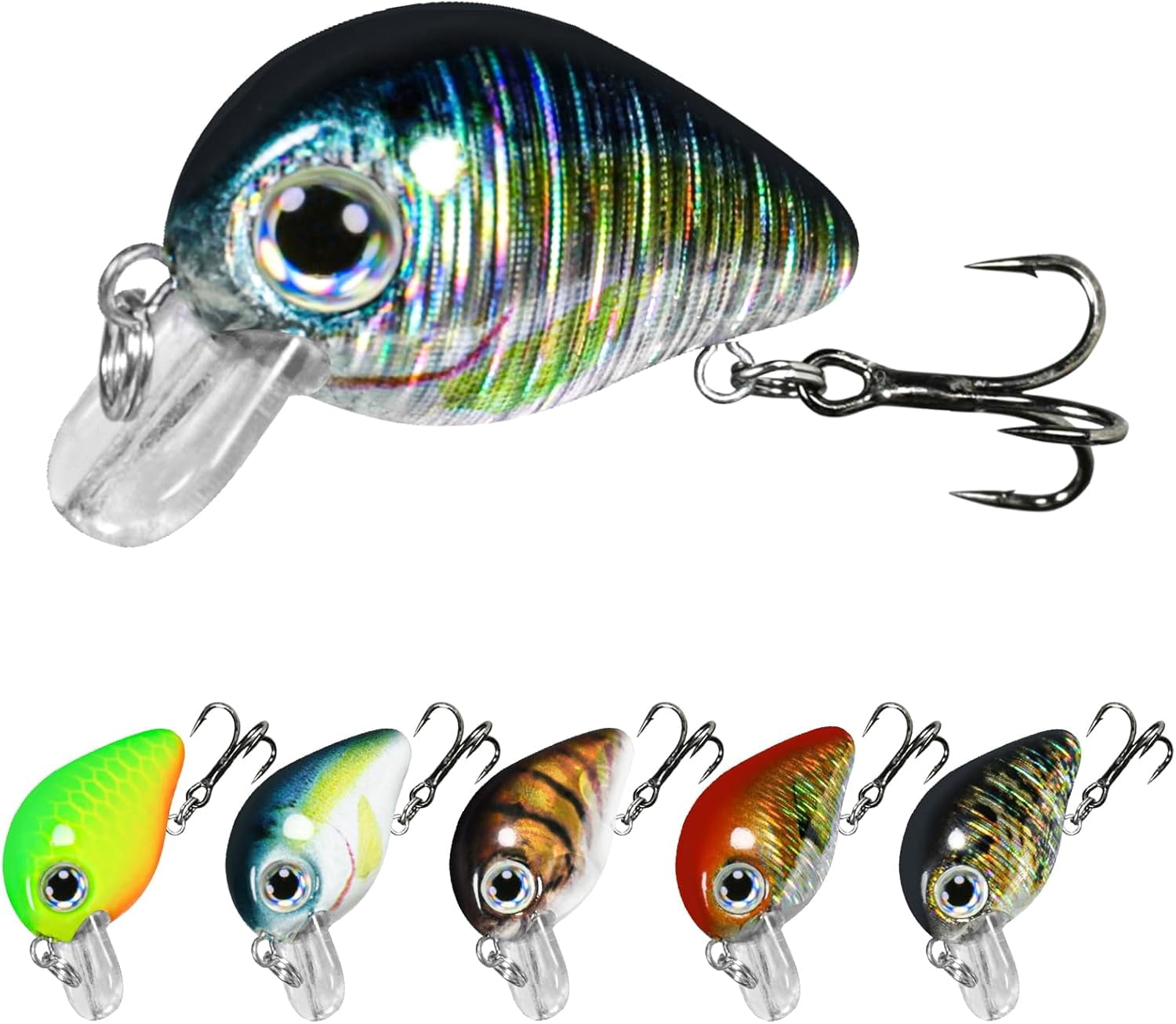 TRUSCEND 6Pcs Crankbaits Lures for Bass Fishing, Topwater Micro Fishing ...