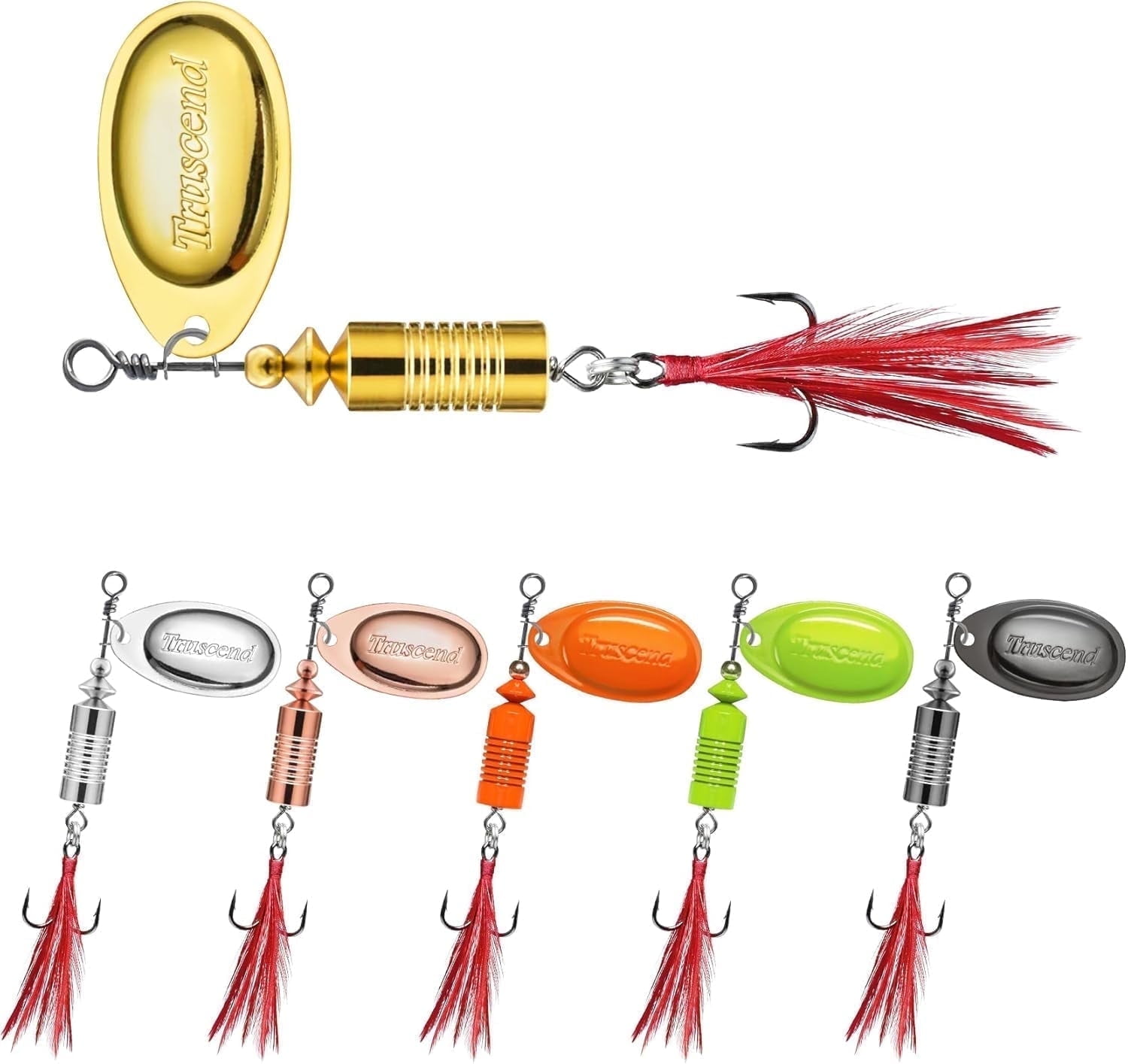 TRUSCEND Rooster Tail Spinnerbait Fishing Lures, Fishing Spinners with ...