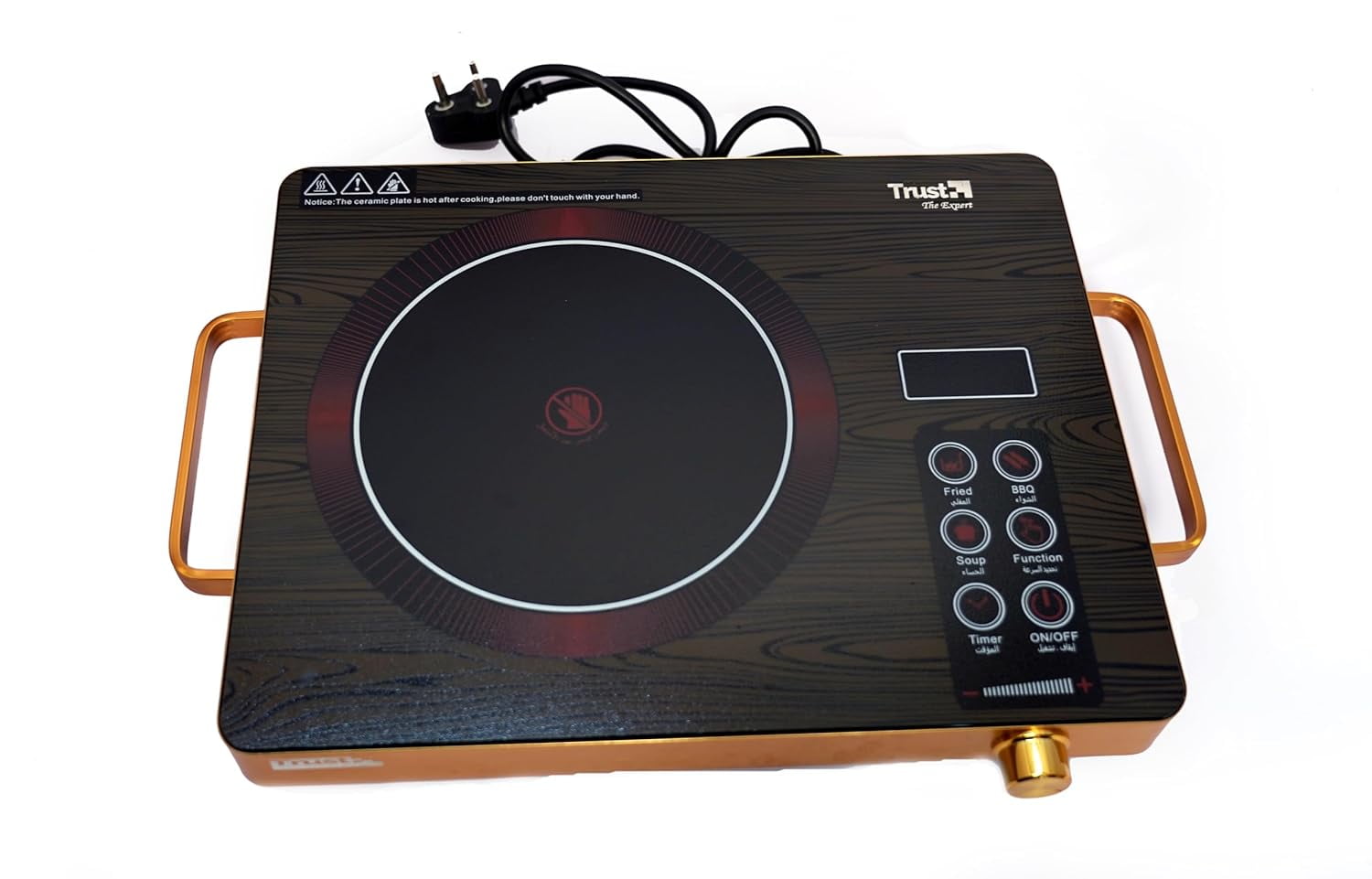 TRUST THE EXPERT Infrared Crystal Glass Induction Stove Touch Sensor Digital Display with Steel ...