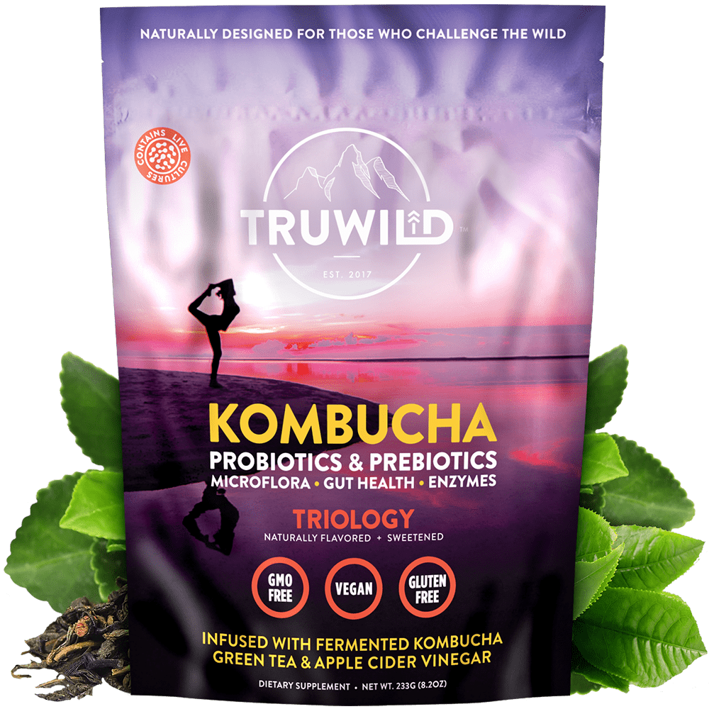 TRUWILD All Natural Kombucha Powder Probiotic Supplement Vegan Drink ...
