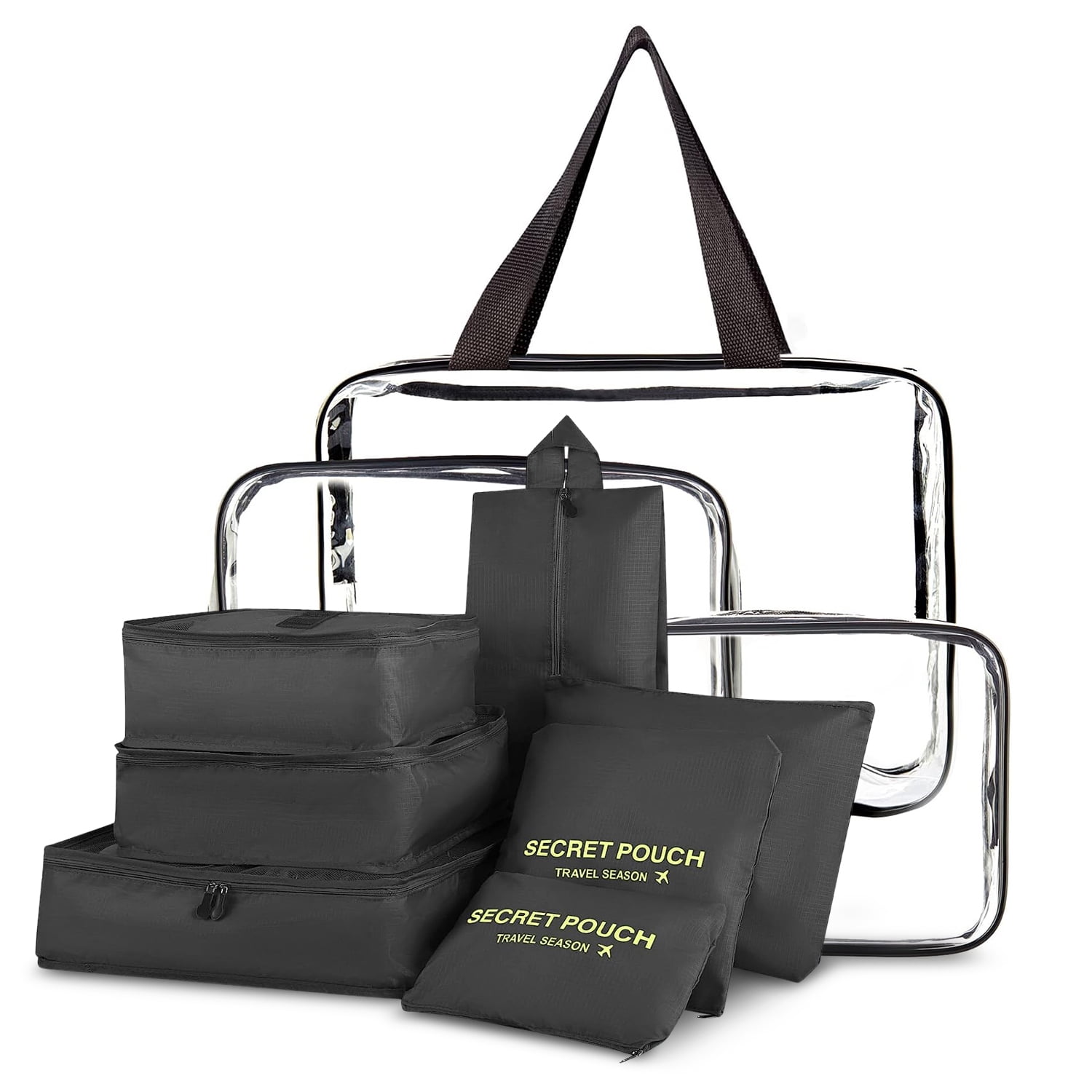 TRVL 7 Packing Cubes – 10pcs Luggage Organizer Bag Kit with Makeup ...