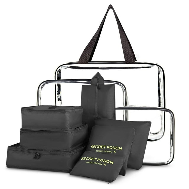 TRVL 7 Packing Cubes – 10pcs Luggage Organizer Bag Kit with Makeup ...