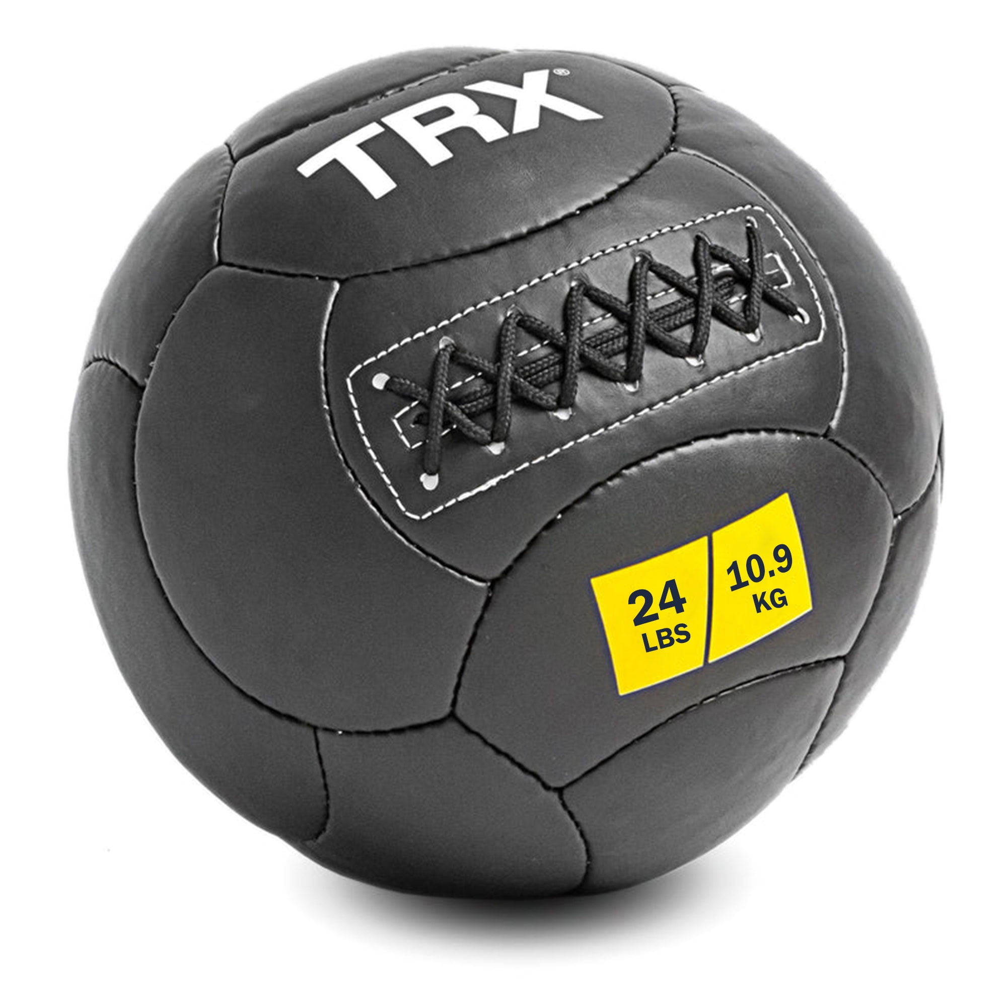 TRX 24 lb Wall Ball Home Gym Strength Training Full Body Equipment, 14 ...