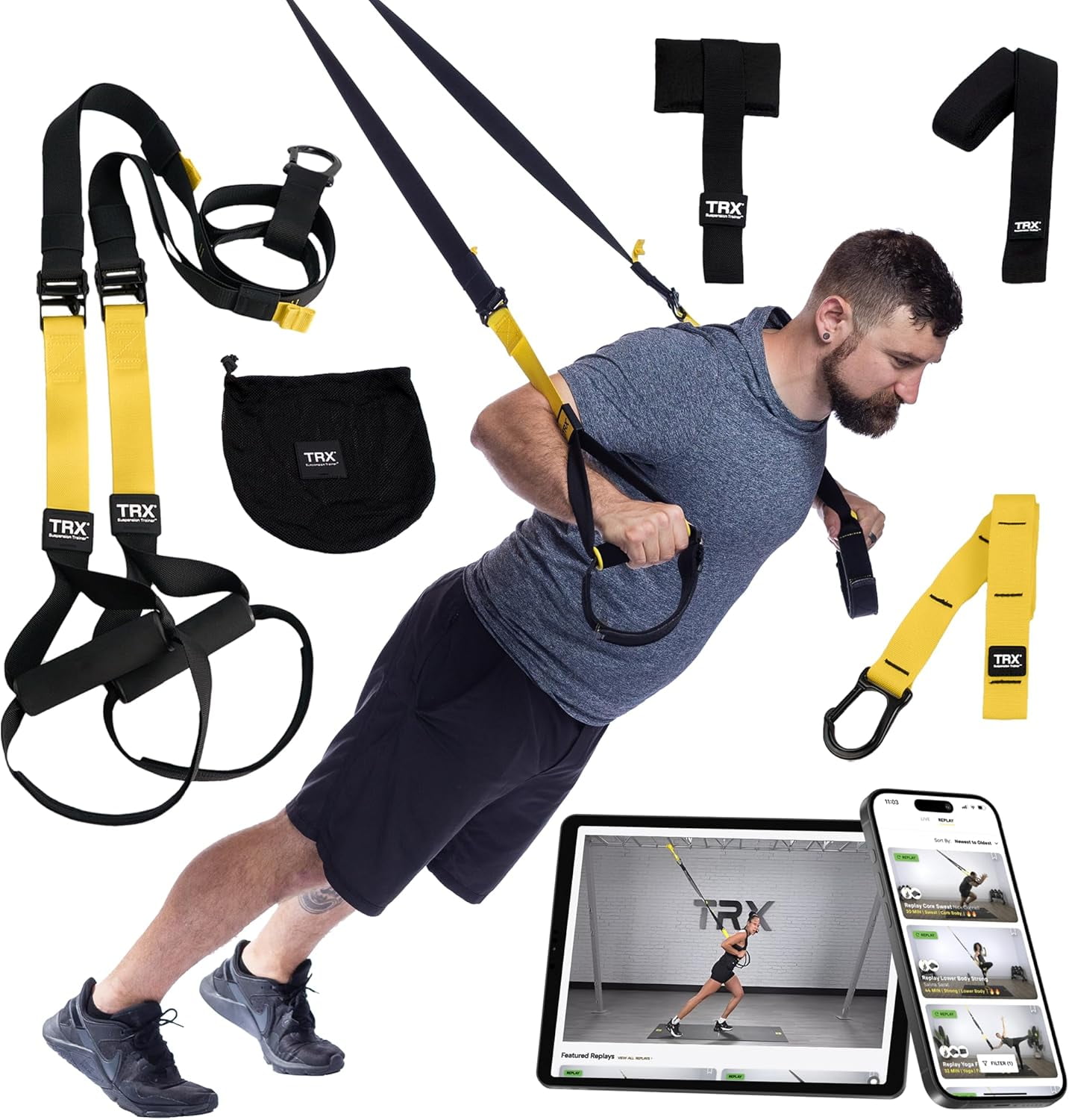 TRX All-in-ONE Suspension Training System: Full Body Workouts for Your ...
