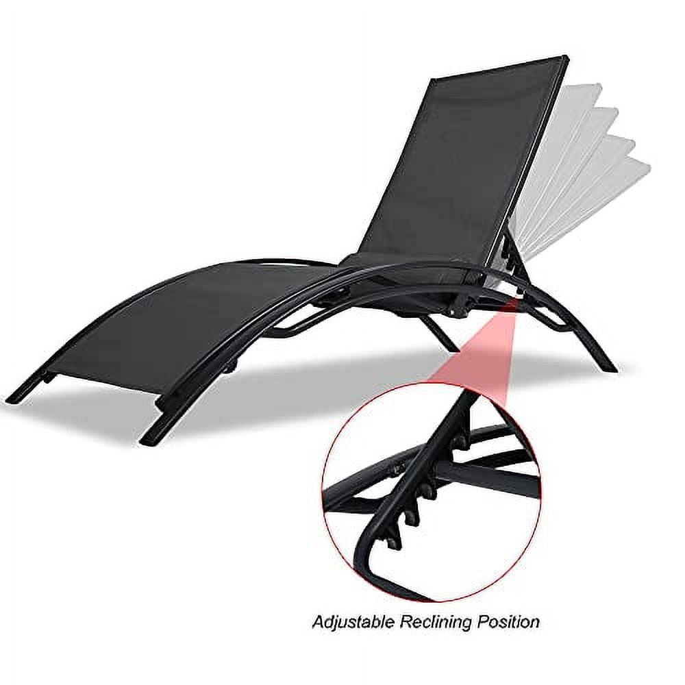 TRY & DO Patio Chaise Lounge Chair Set of 3 with Side Table Outdoor ...