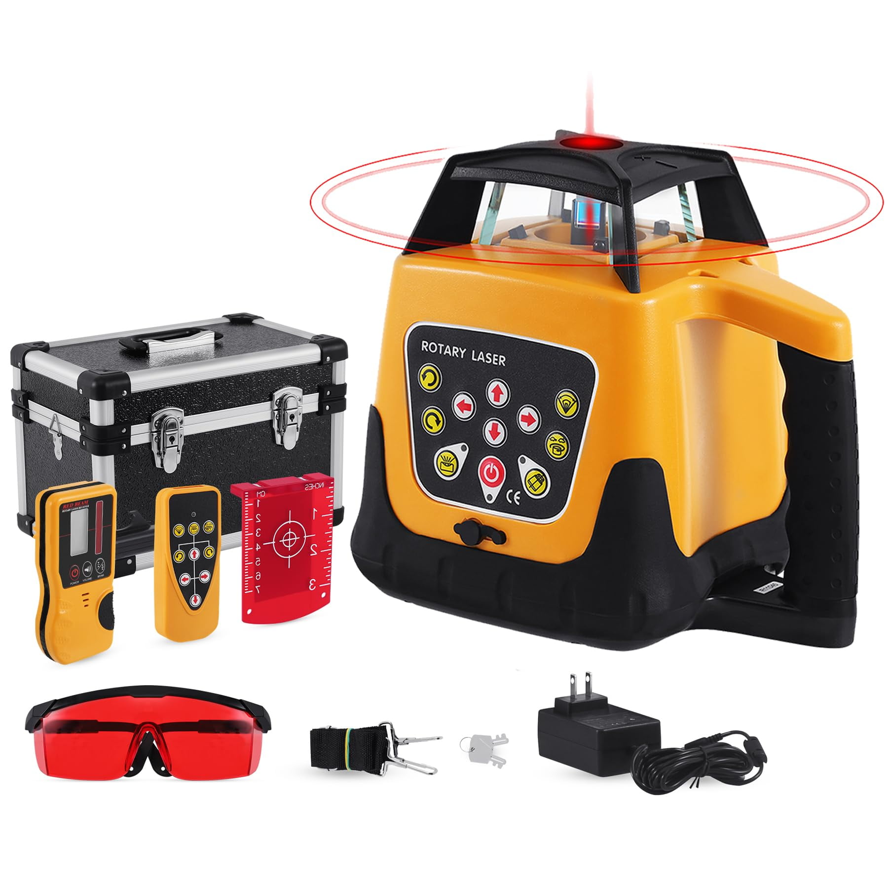 TRY-YEAN Automatic Self Leveling Rotary Laser, 500m Red Cross Line ...