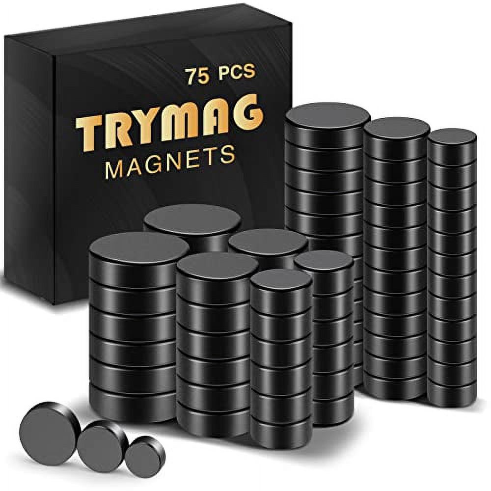 TRYMAG Small Strong Magnets, Rare Earth Magnets, 3 Size 75pcs, Small ...