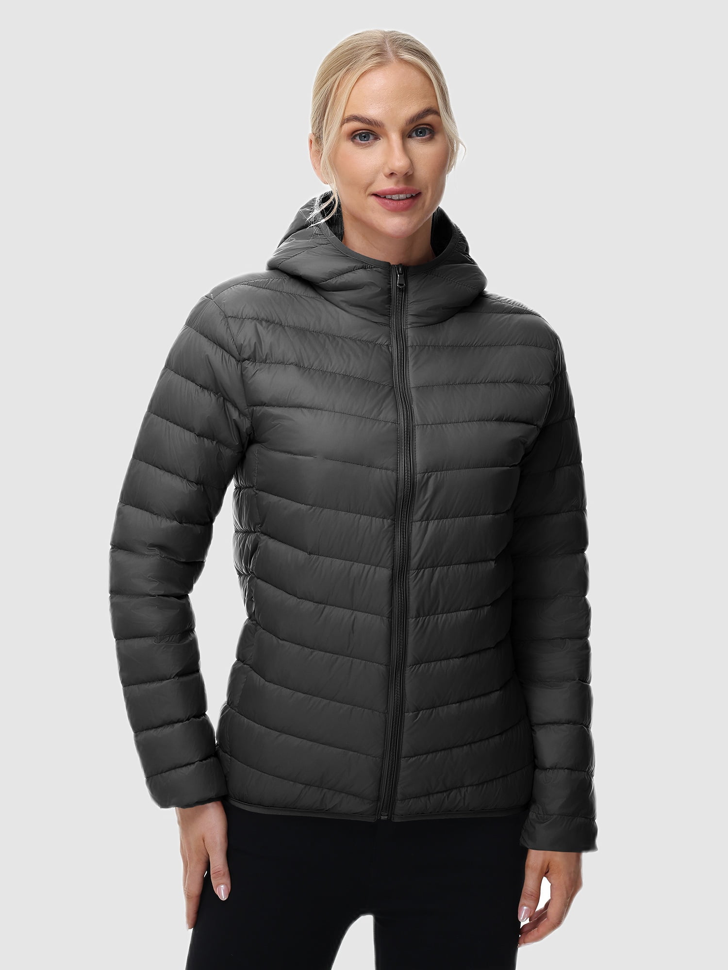 TRYSIL Women's Puffer Jacket Hooded Warm Down Lightweight Full-Zip ...