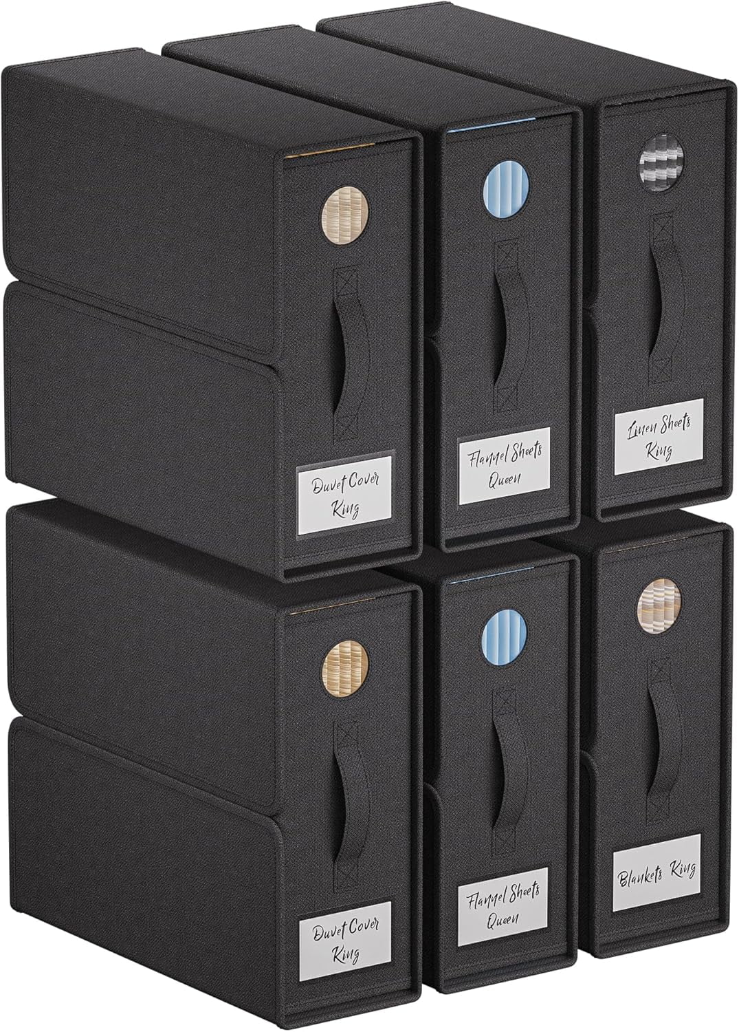 chalian 6-Pack Bed Sheet Organizers and Storage, Foldable Linen Bins ...