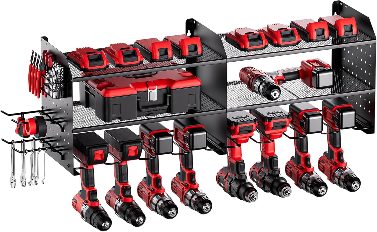 TRZZ Power Tool Organizer with Charging Station, 3-Layer, 8 Outlets ...