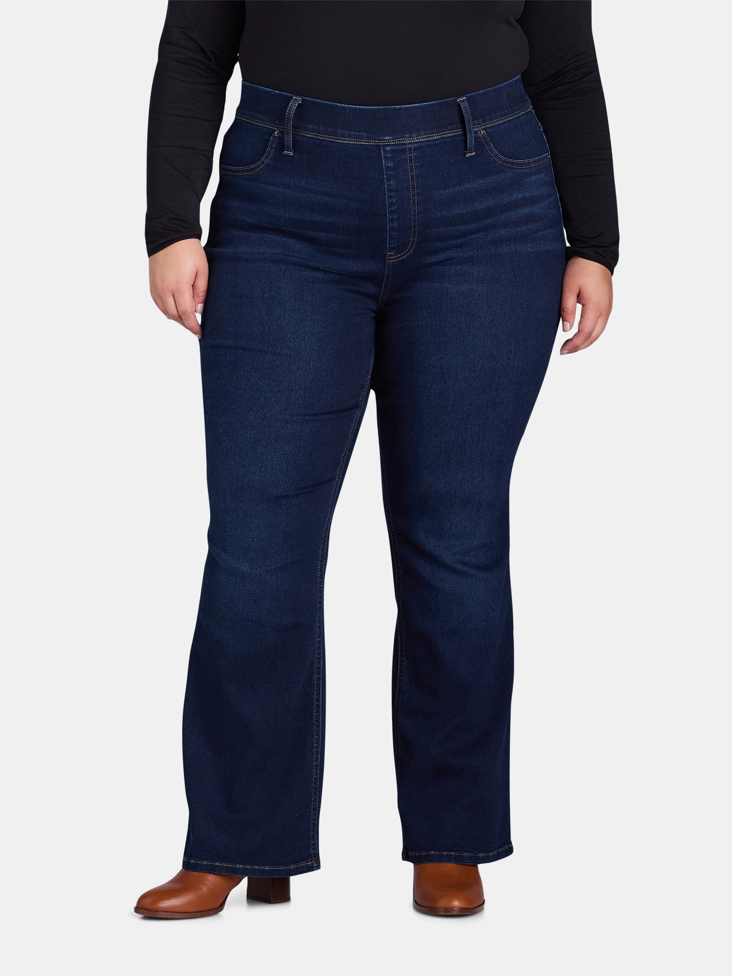 Terra & Sky Women's Plus Bootcut Jeggings, 30” Inseam, Sizes 0X-4X ...