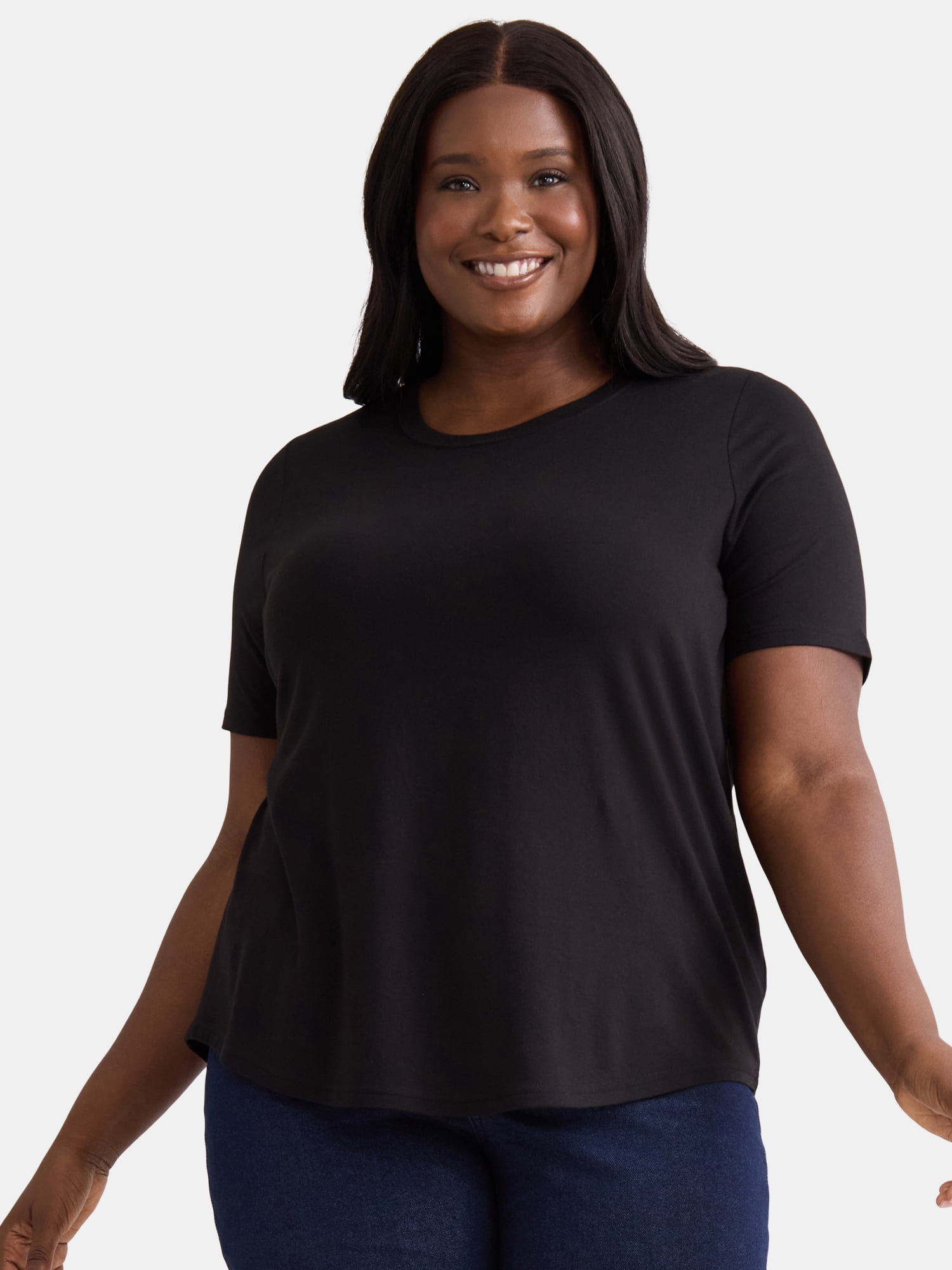 Terra & Sky Women’s Plus Crew Tee with Short-Sleeves, Sizes 0X-5X ...