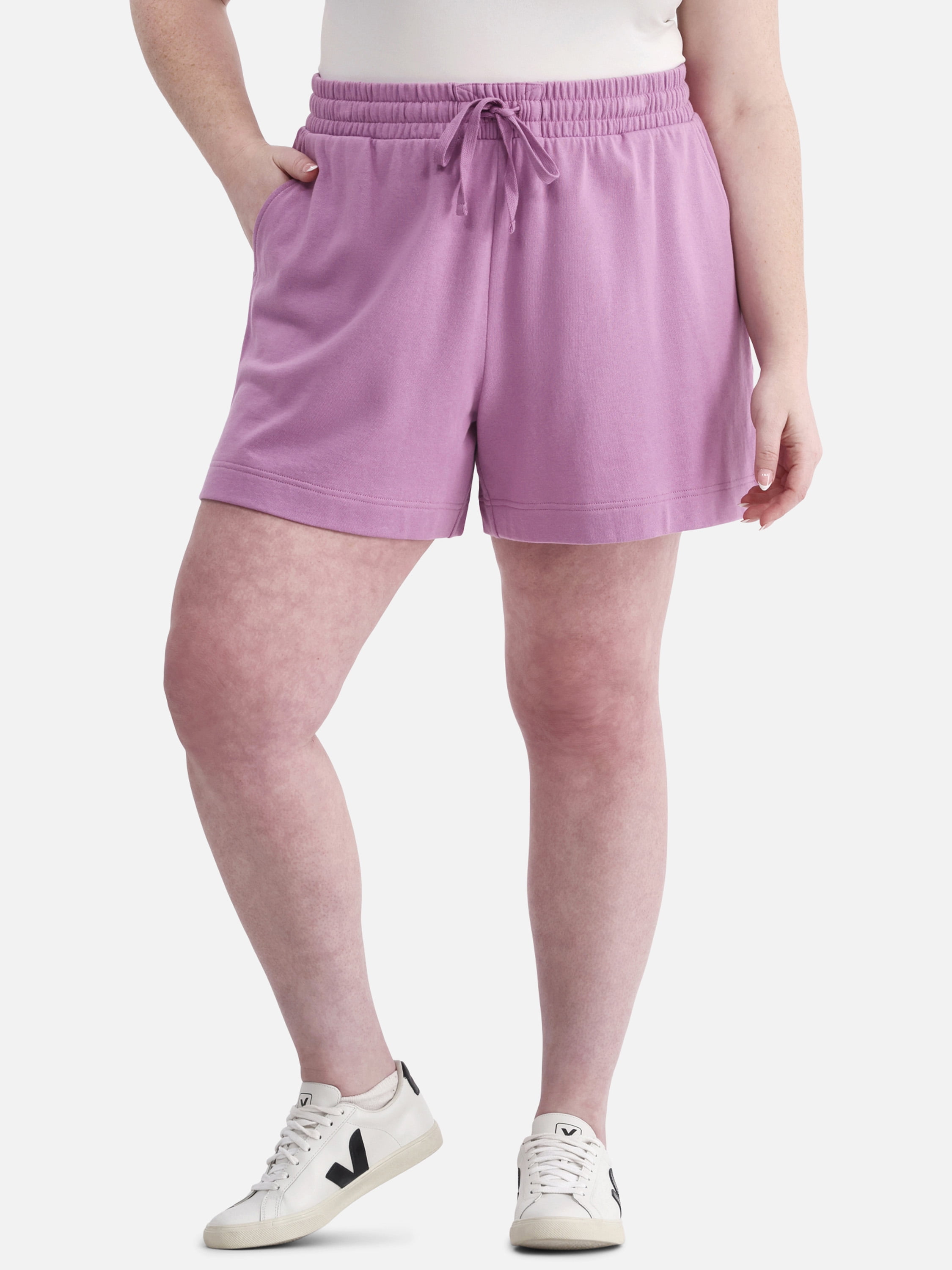 Terra & Sky Women’s Plus Size Pull On French Terry Cloth Shorts with ...