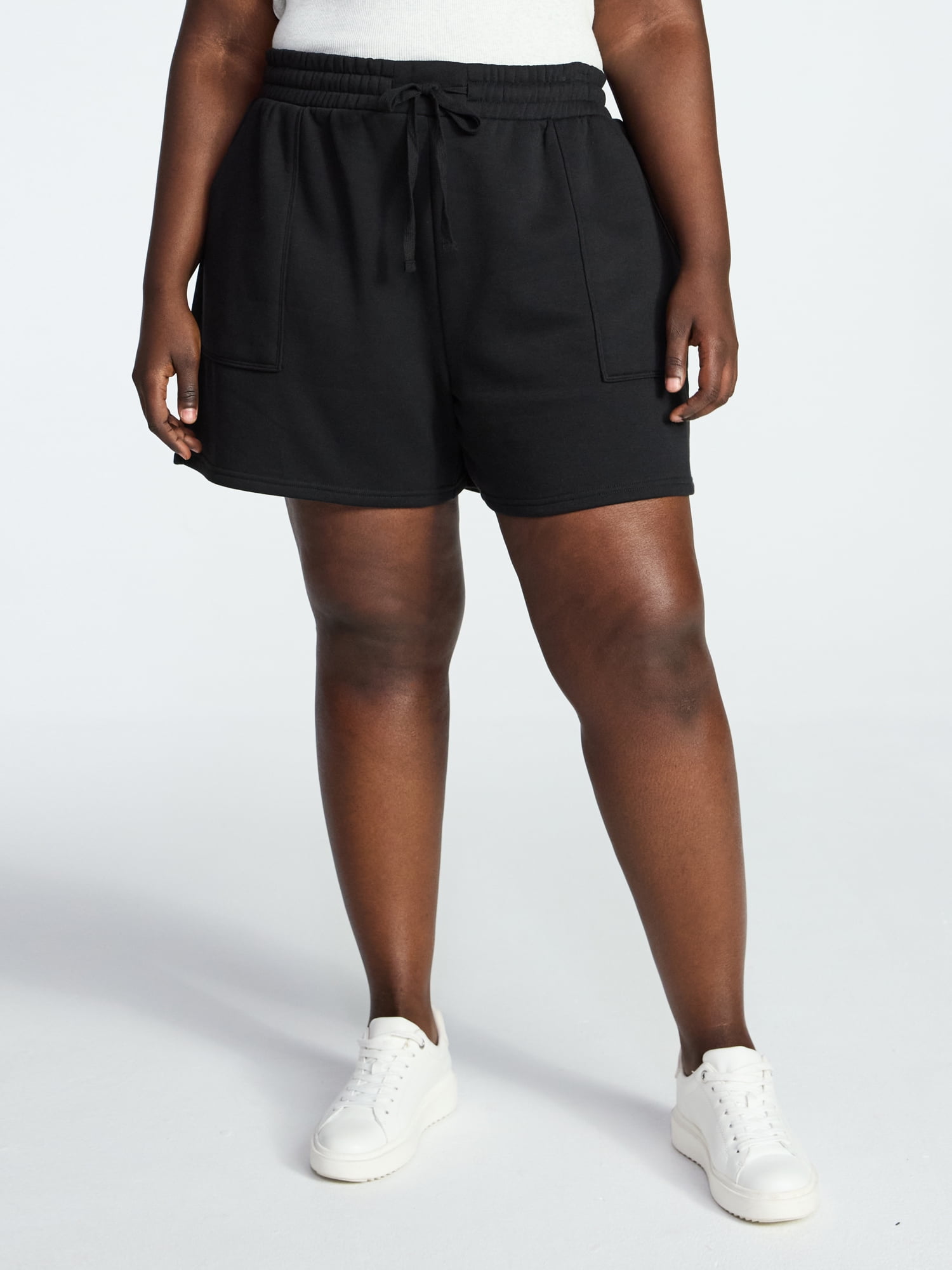 Terra & Sky Women's Plus Size Fleece Shorts with Pockets, Sizes 0X-5X ...