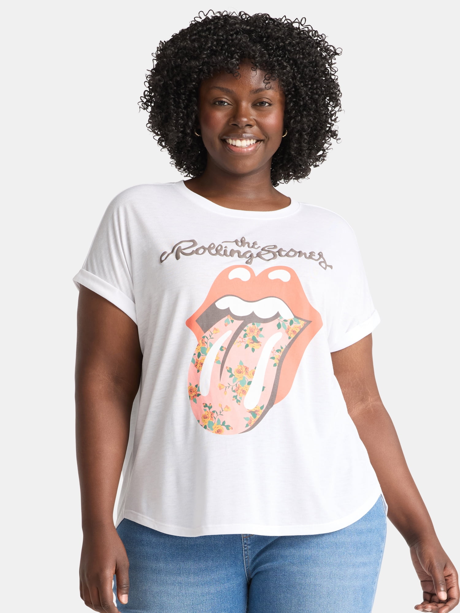 Terra & Sky Women's Plus The Rolling Stones Graphic Tee, Sizes 0X-5X - Walmart.com