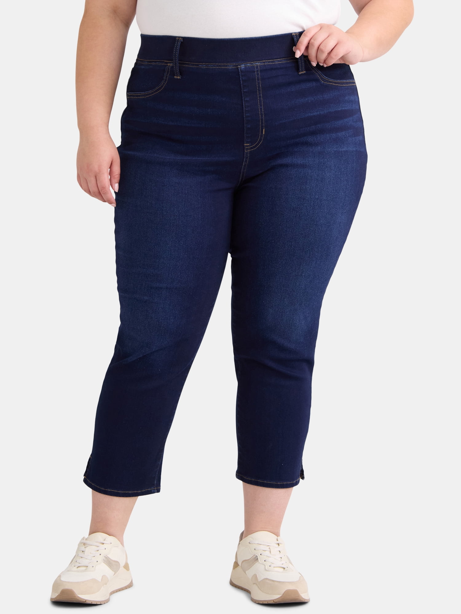 Terra & Sky Women's Plus Size High Rise Capri Jeggings, Sizes 0X-5X ...
