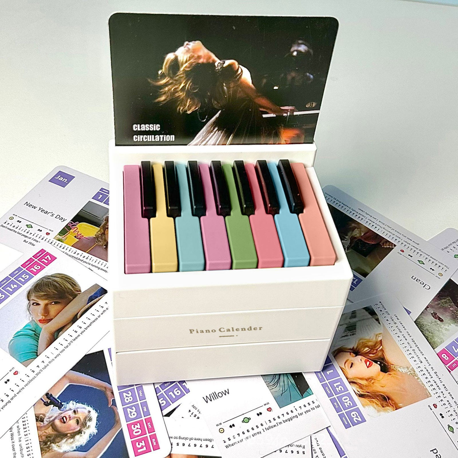 TS Piano Calendar 2025, Music Lyrics Mini Piano Included 52 Music ...