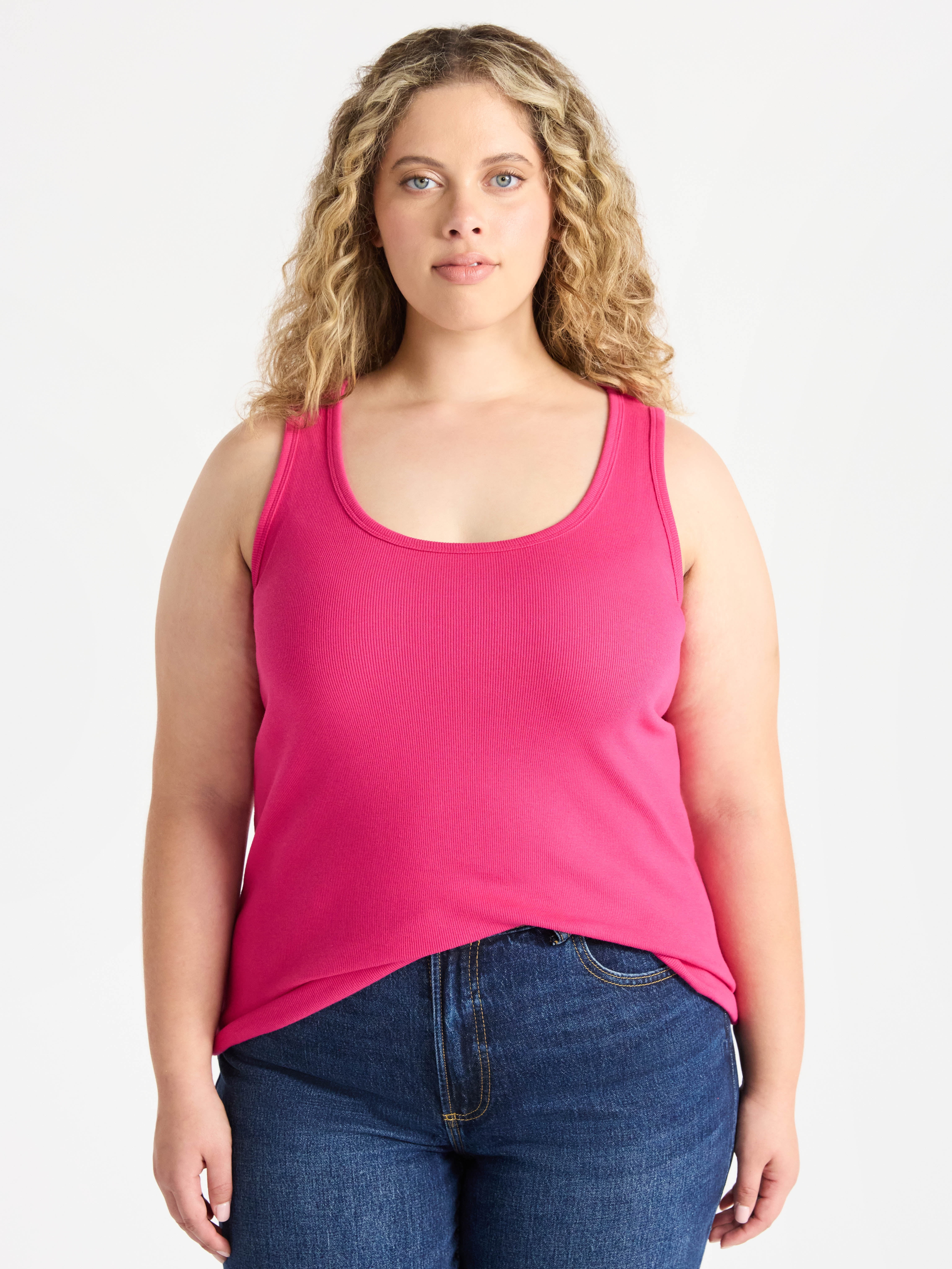 Terra & Sky Women’s Plus Ribbed Tank Top, Sizes 0X-5X - Walmart.com
