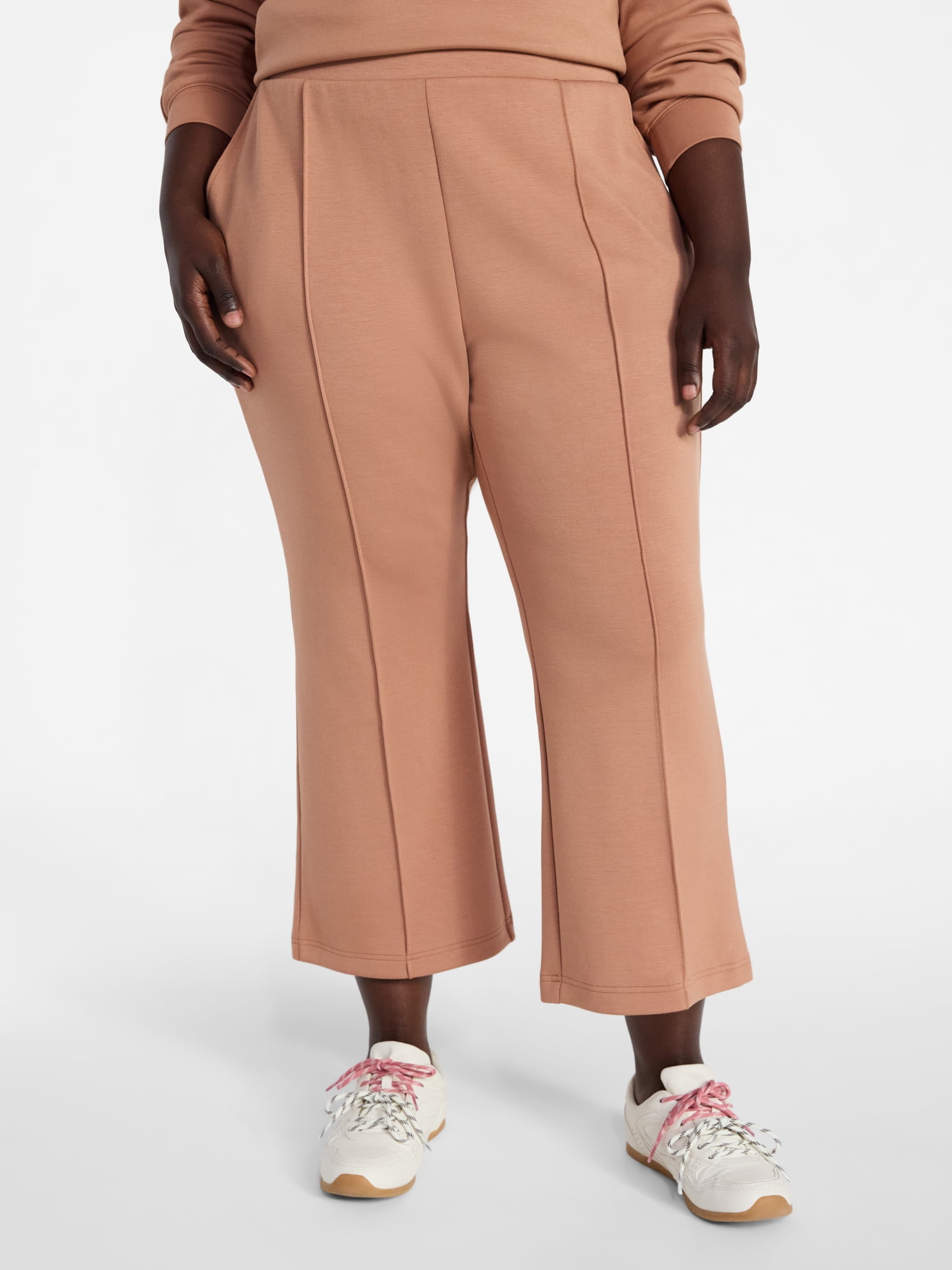 Terra & Sky Women's Plus Size Scuba Knit Kick Flare Pants, Sizes 0X-5X ...