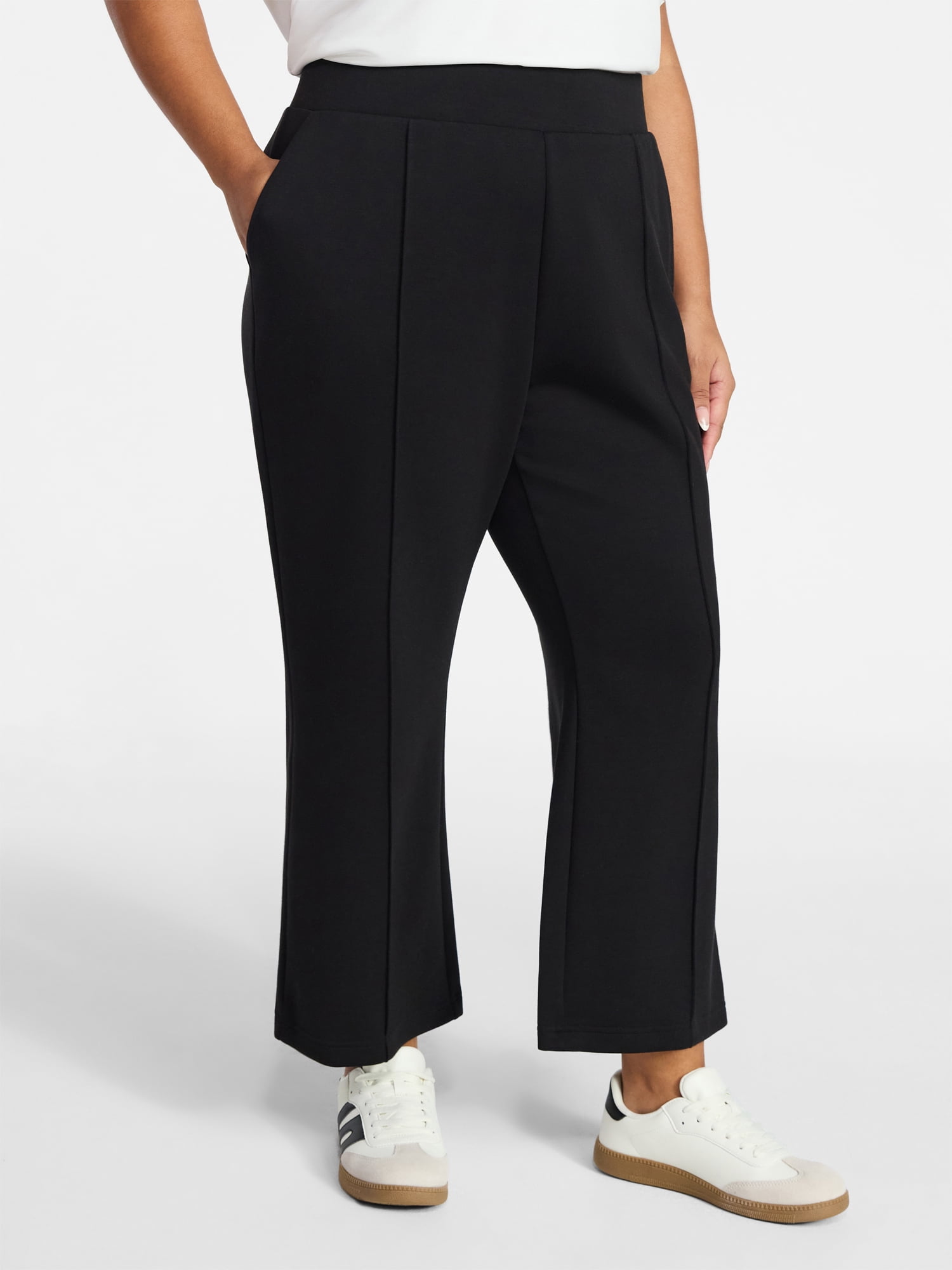 Terra & Sky Women's Plus Size Scuba Knit Kick Flare Pants, Sizes 0X-5X ...