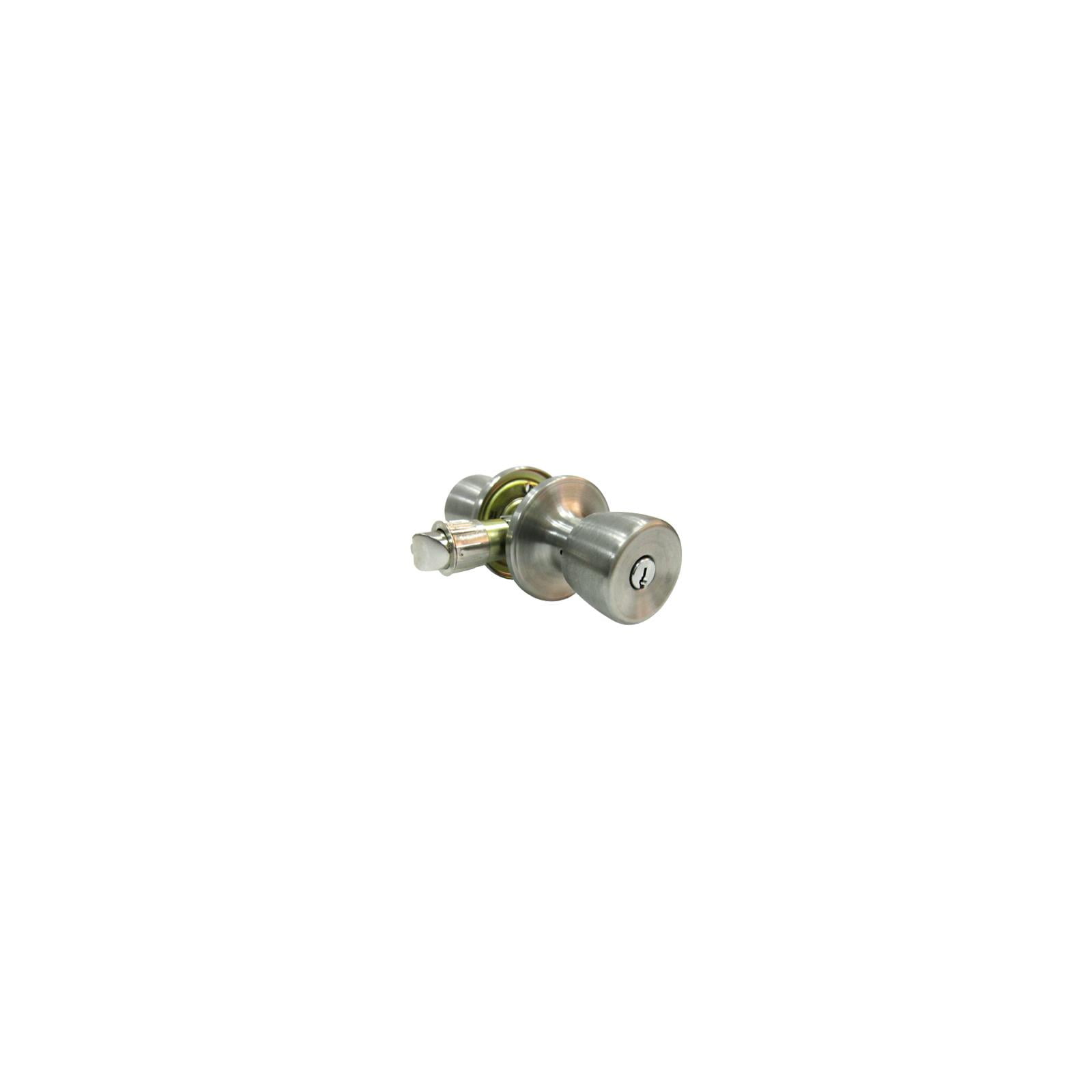 TS600B-MH KA2 Mobile Home Entry Lockset, Tulip-Style Knob, Stainless ...