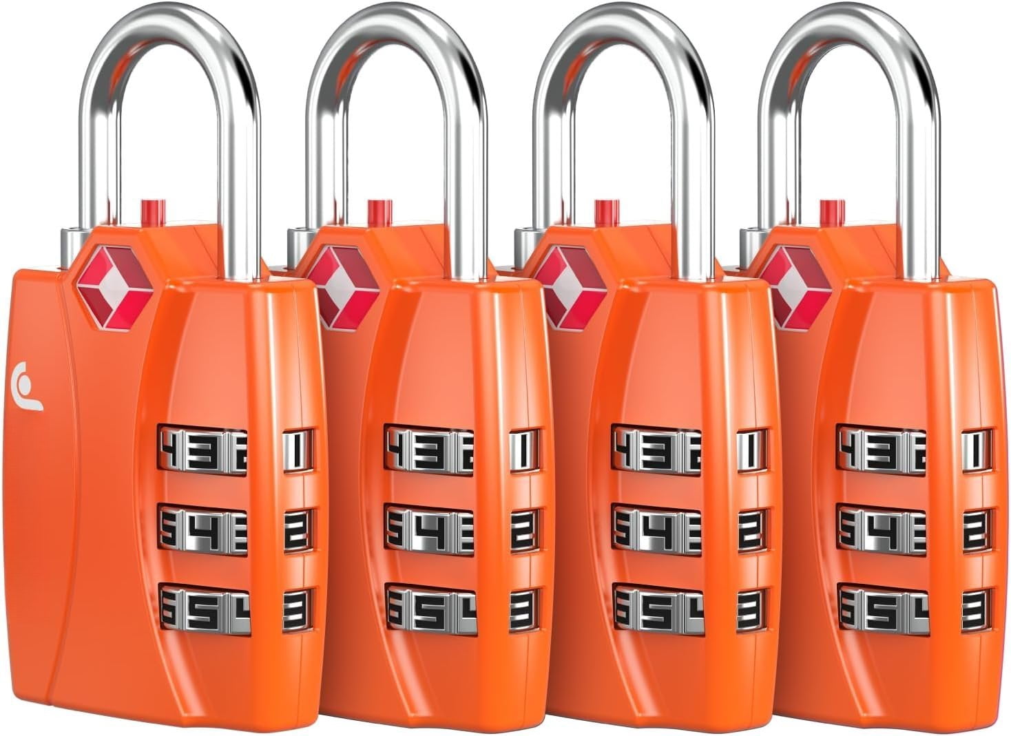 TSA Accepted Luggage Locks (Orange - 4 Packs), Open Alert 3 Digit ...