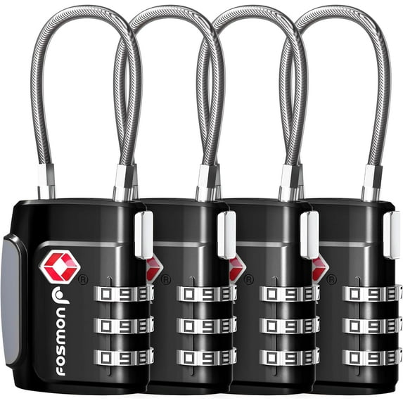 TSA Approved Cable Locks for Luggage, Suitcase, Gun Case Lock with Push ...