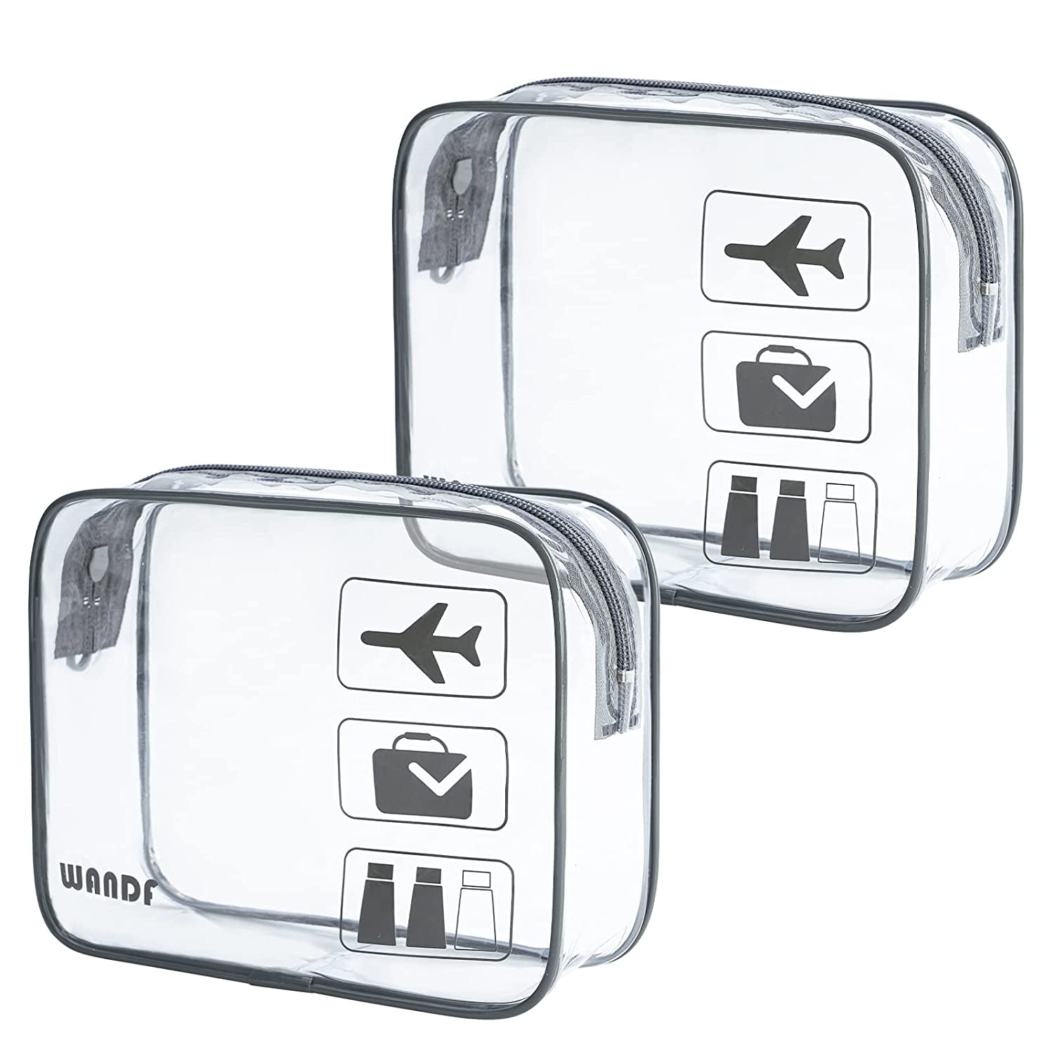 TSA Approved Transparent Travel Toiletry Bag Set, Carry-on Quart Size ...