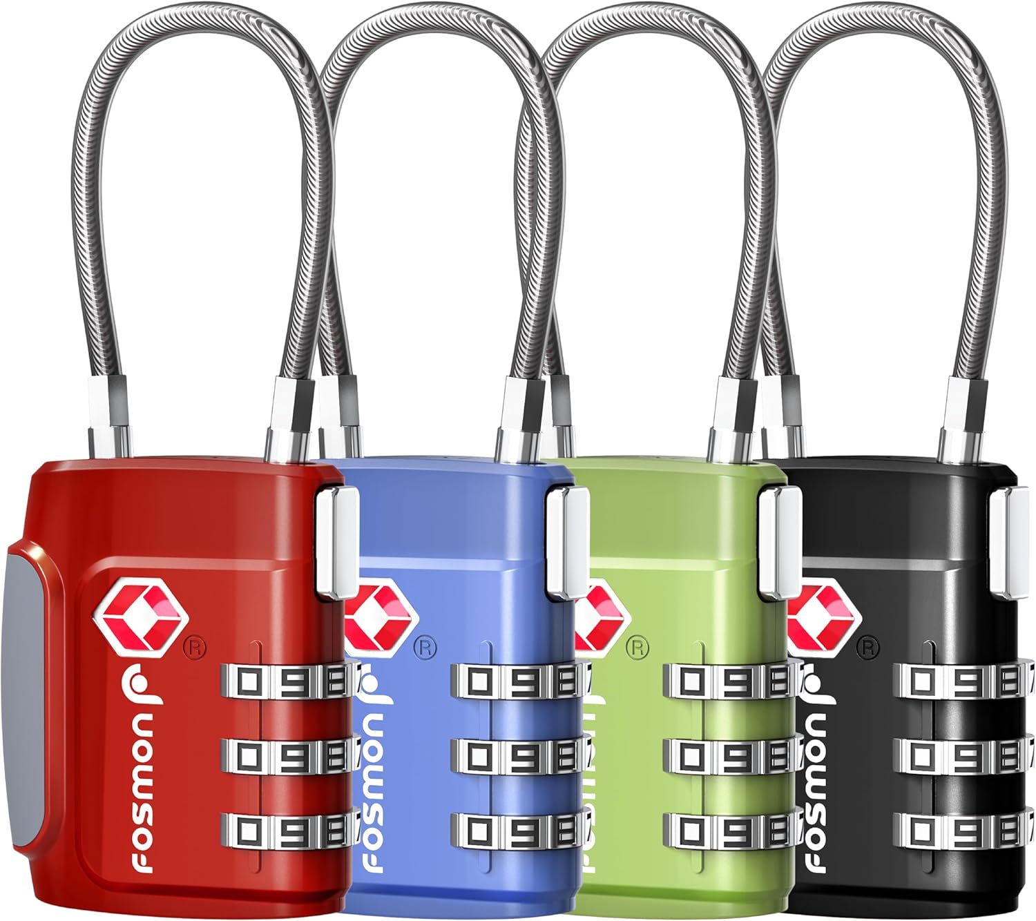 TSA Approved Luggage Locks, Cable Suitcase Travel Lock, 3 Digit Long ...