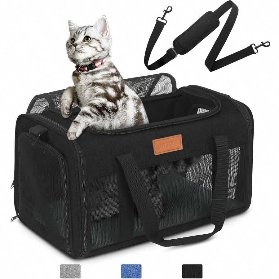 TSA Approved Pet Carrier In Cabin 17x11x9.5 Soft Cat Carriers For Small ...
