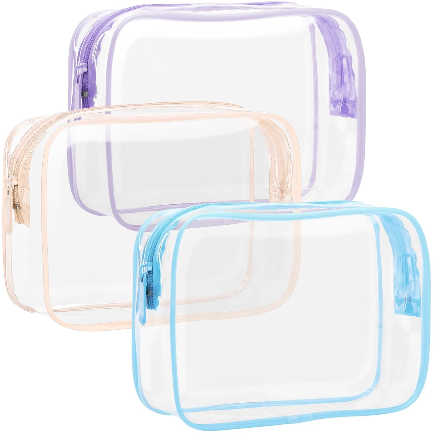 TSA Approved Toiletry Bag 3 Pack Clear Toiletry Bags - Clear Makeup ...