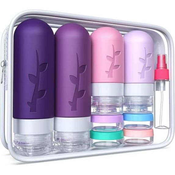TSA Approved Travel Containers for Toiletries - Leak Proof Silicone ...