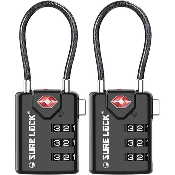 TSA Compatible Travel Luggage Locks, Inspection Indicator, Easy Read ...