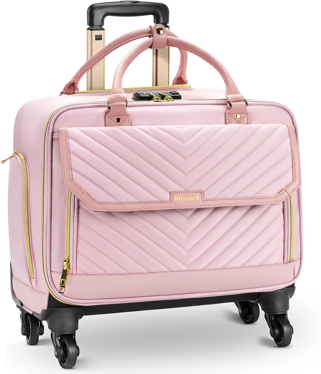 TSA Friendly Rolling Briefcase for Women with 4 Spinner Wheels and ...