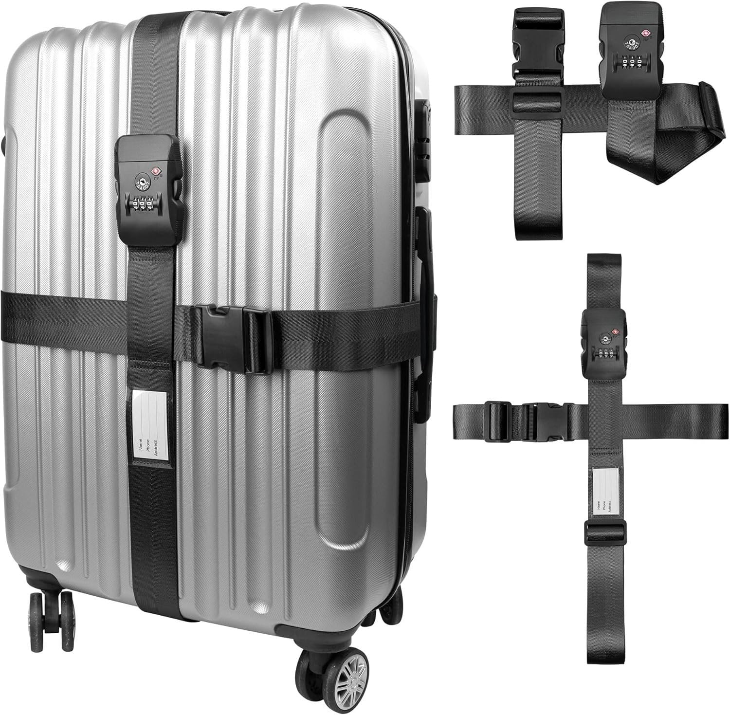 TSA Lock Luggage Straps for Suitcases | Anti-Burst Protection, High ...
