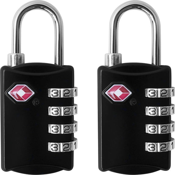 TSA Locks for Luggage, 2-Pc Durable Steel Padlock, Keyless Easy to Read ...