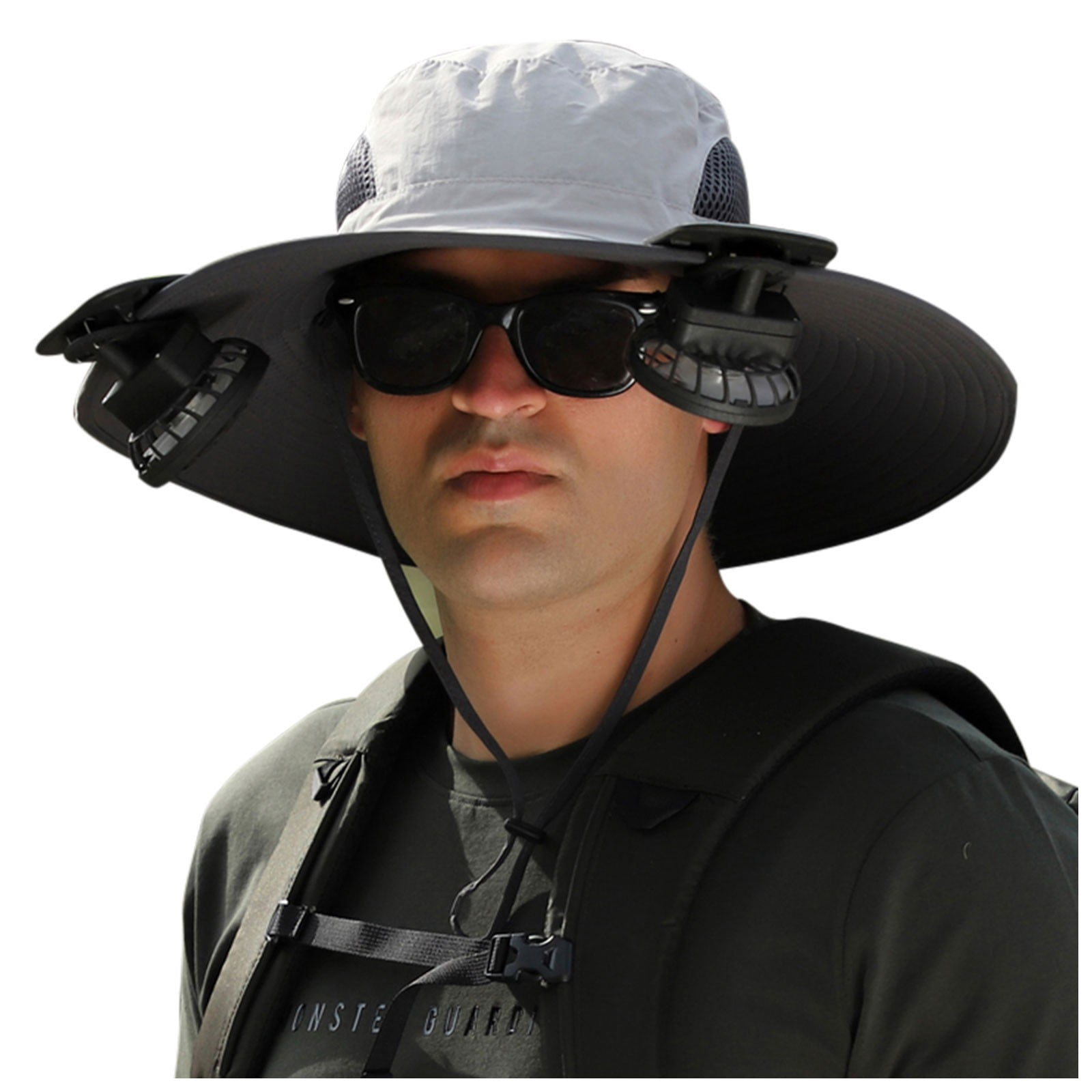 TSADFHJI Mens Cowboy Hat 7 3/8 Outdoor Wide Brim Sun Hat with Solar Fan ...