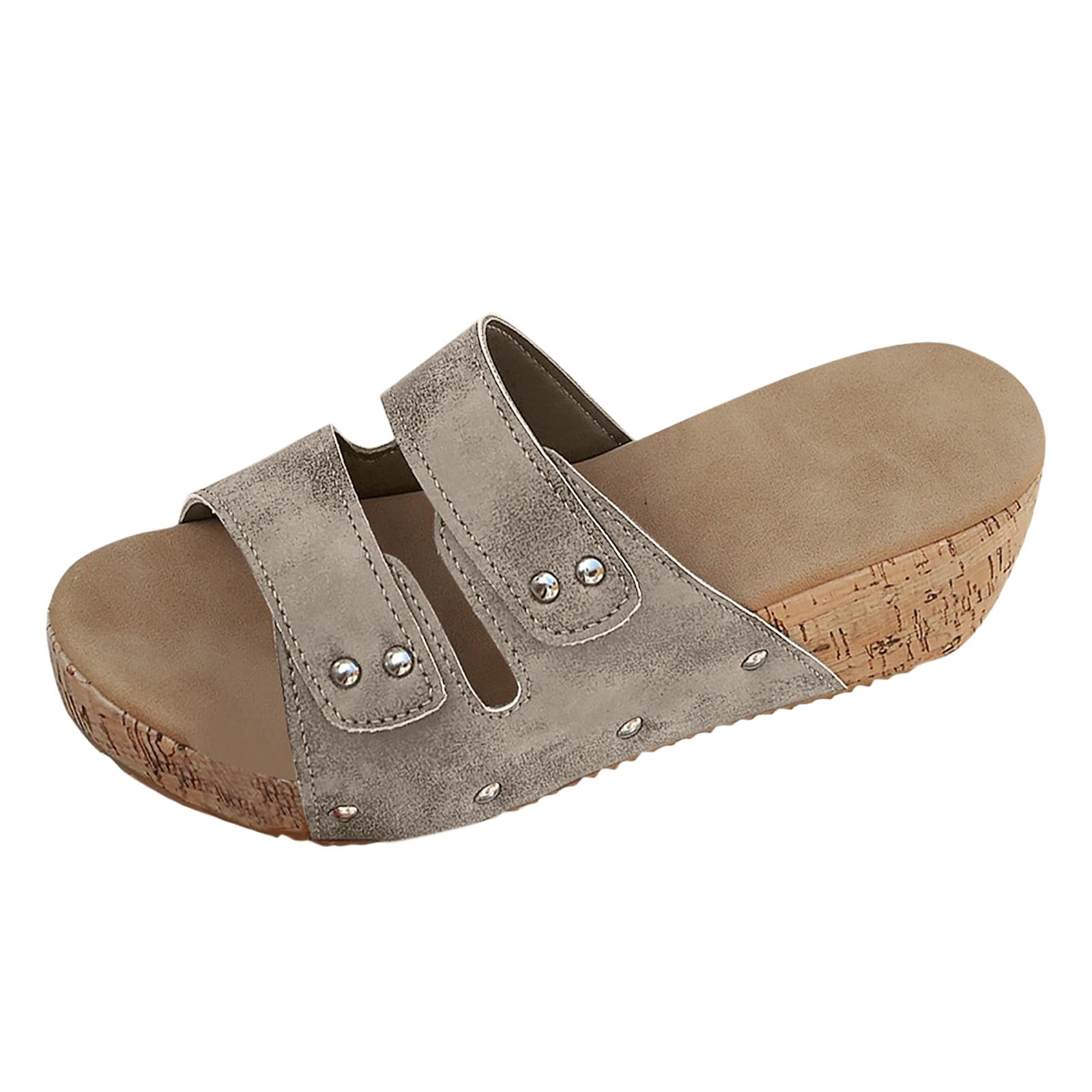 TSADFHJI Slipper for Women Women'S Summer Fashion Open Toed Leather ...