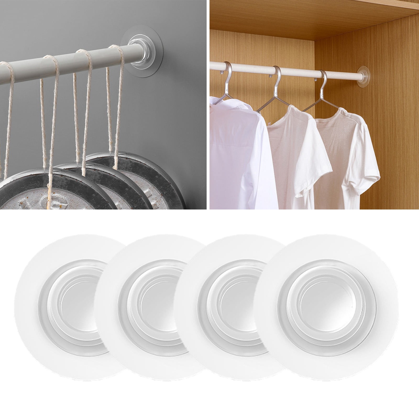 TSApan Clearance Stickers Adhesive Shower Curtain Rod Holders For The ...