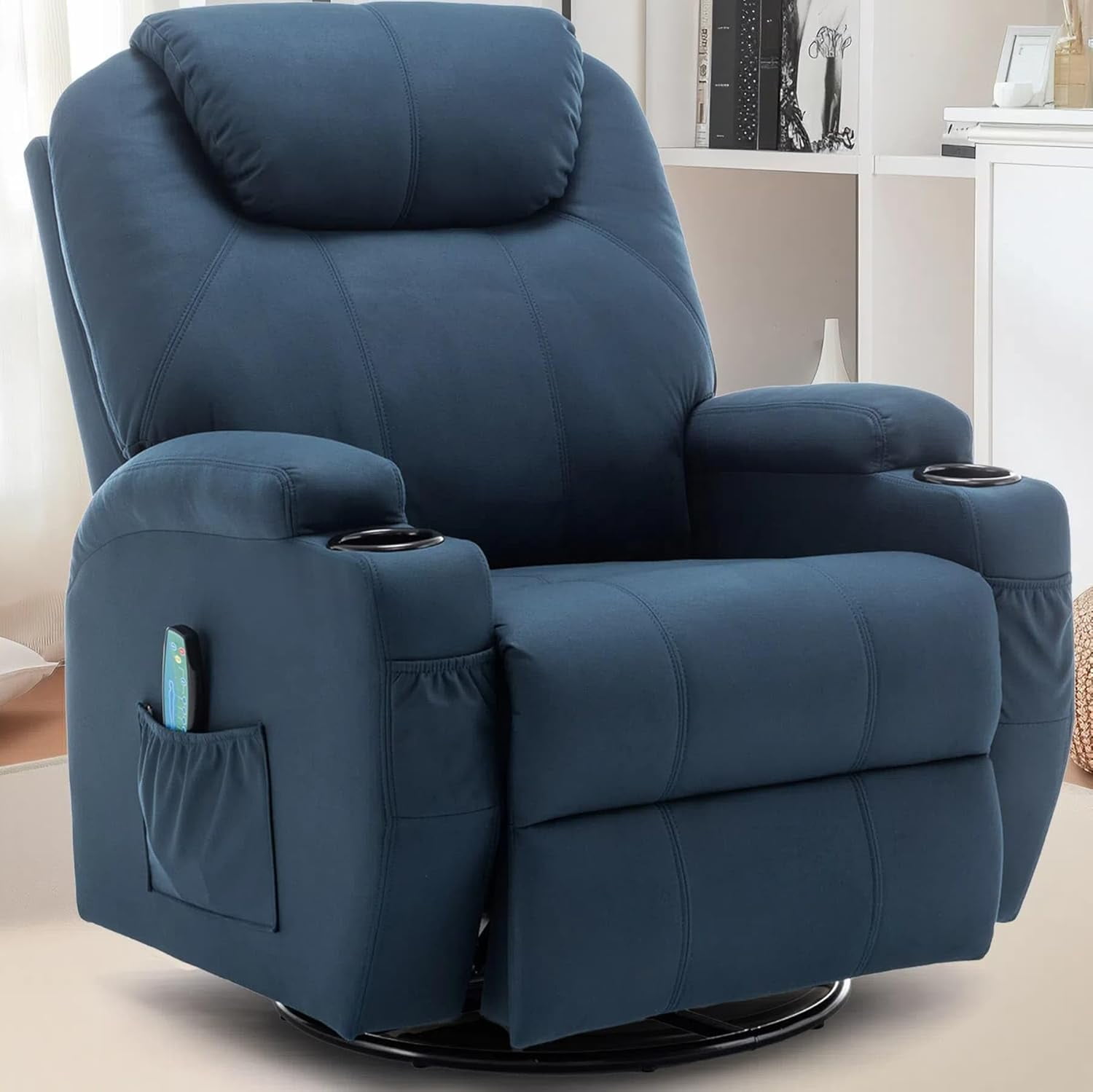 TSCOCOMART Recliner Chair, Rocking Chair with Massage and Heat, 360 ...