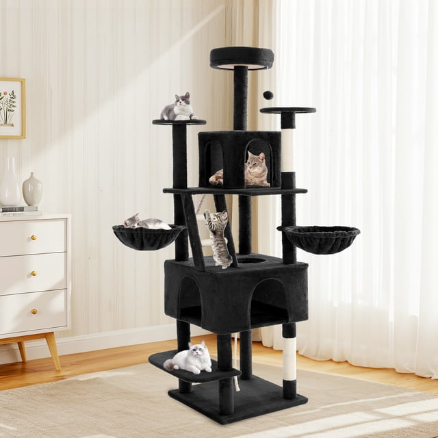 TSCOMON 75" Cat Tree Large Cat Tower Condo w/ Multi-Level Scratching ...