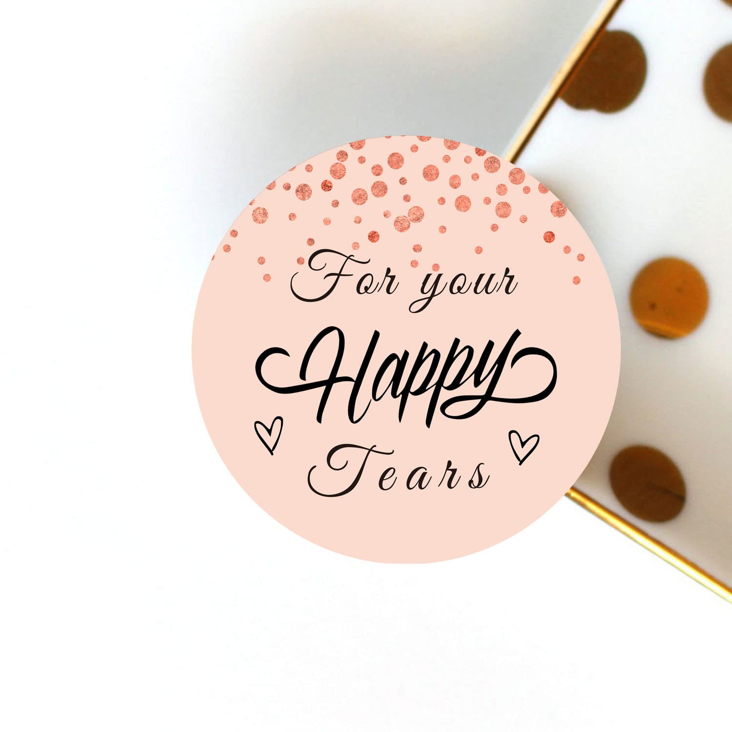 TSDTUO Pink 'For Your EC36 Happy Tears' Wedding Tissue Labels - 120pcs ...