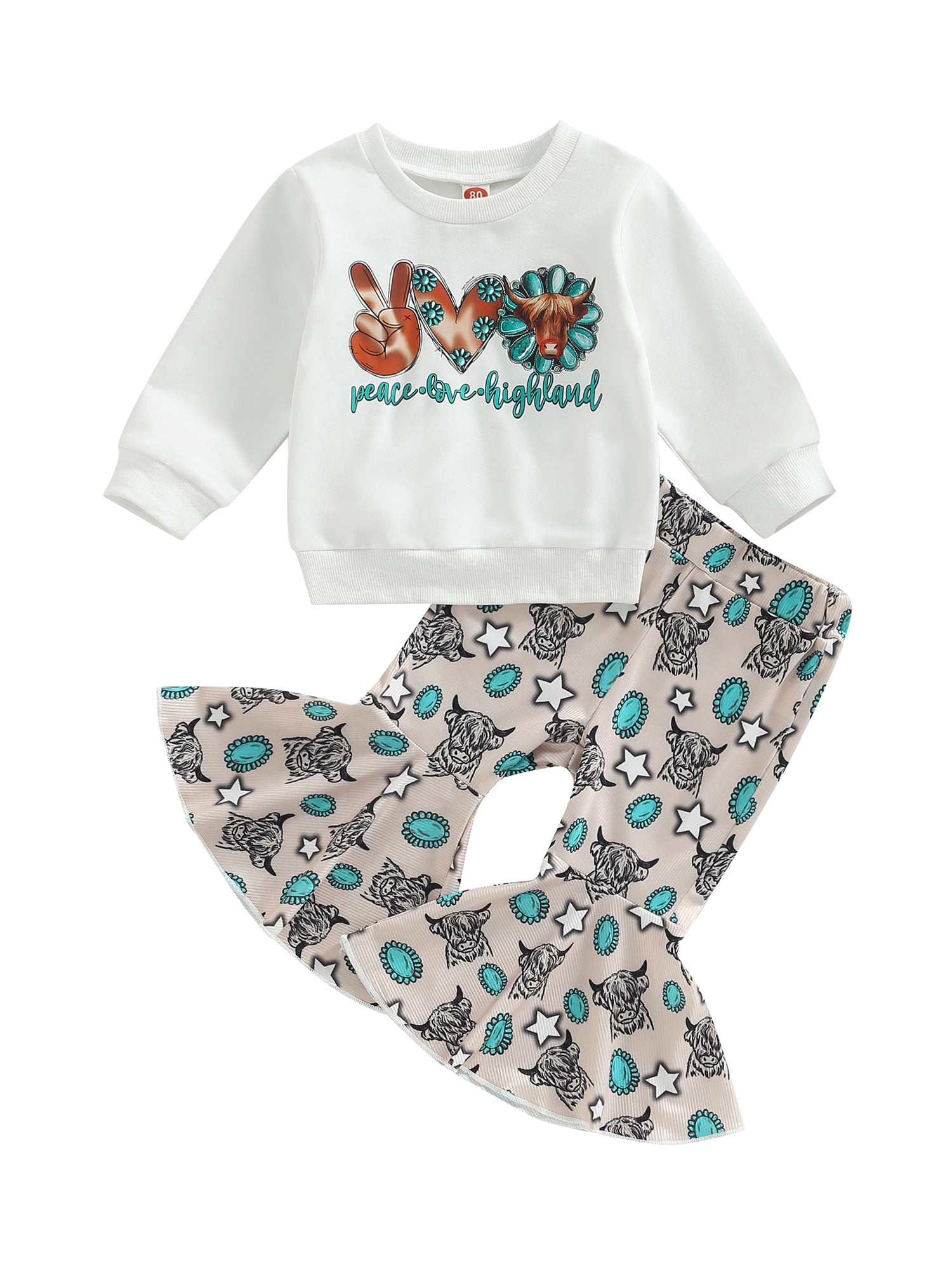 TSEXIEFOOFU Kid Girls Pants Set, Long Sleeve Letters Print Sweatshirt ...