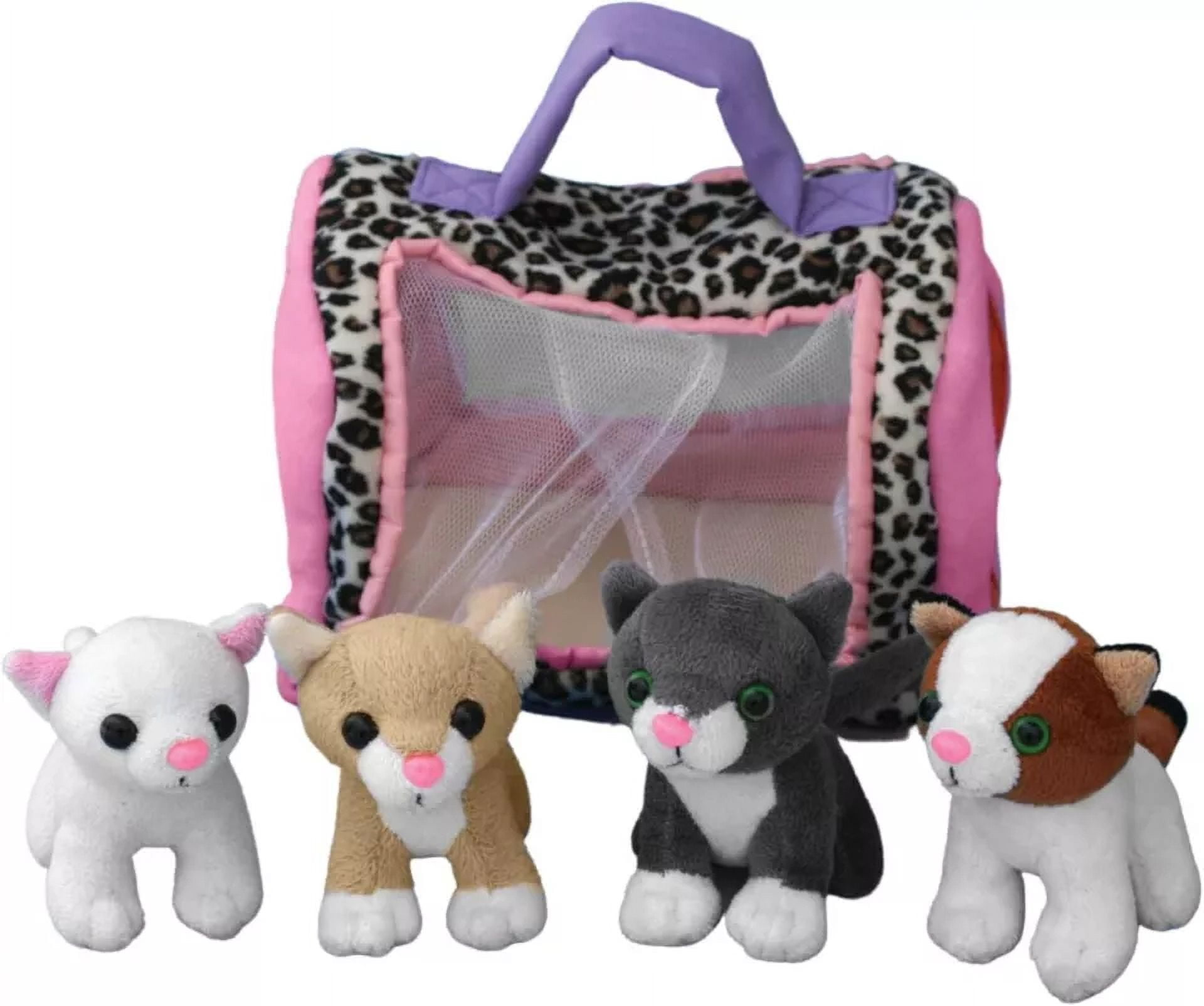 TSF TOYS Cat Play Set with Sounds – 5 Piece Set includes 4 Small Plush ...