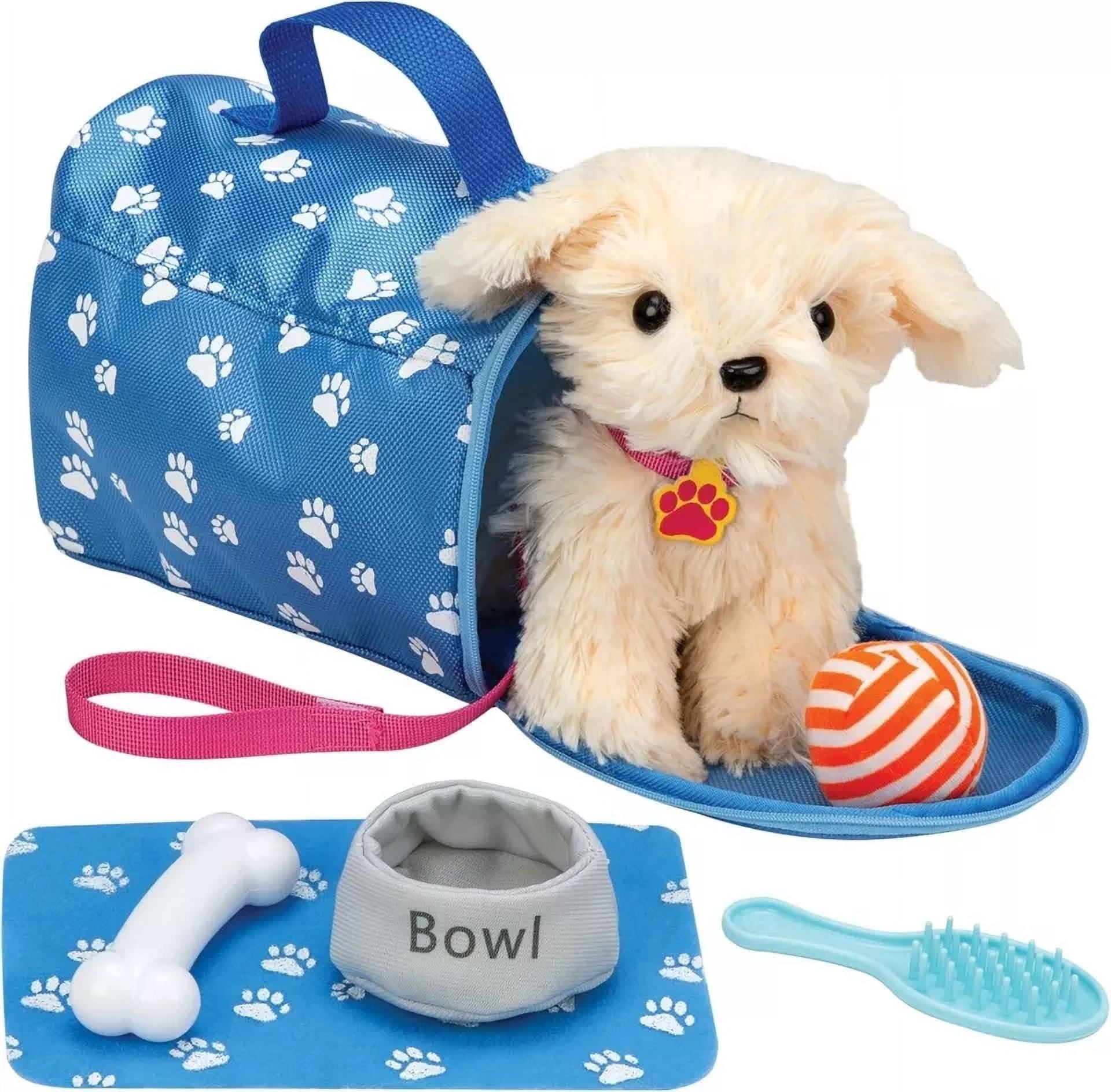 Plush Puppy Dog Playset and Carrier for Toddlers - Accessories Includes ...