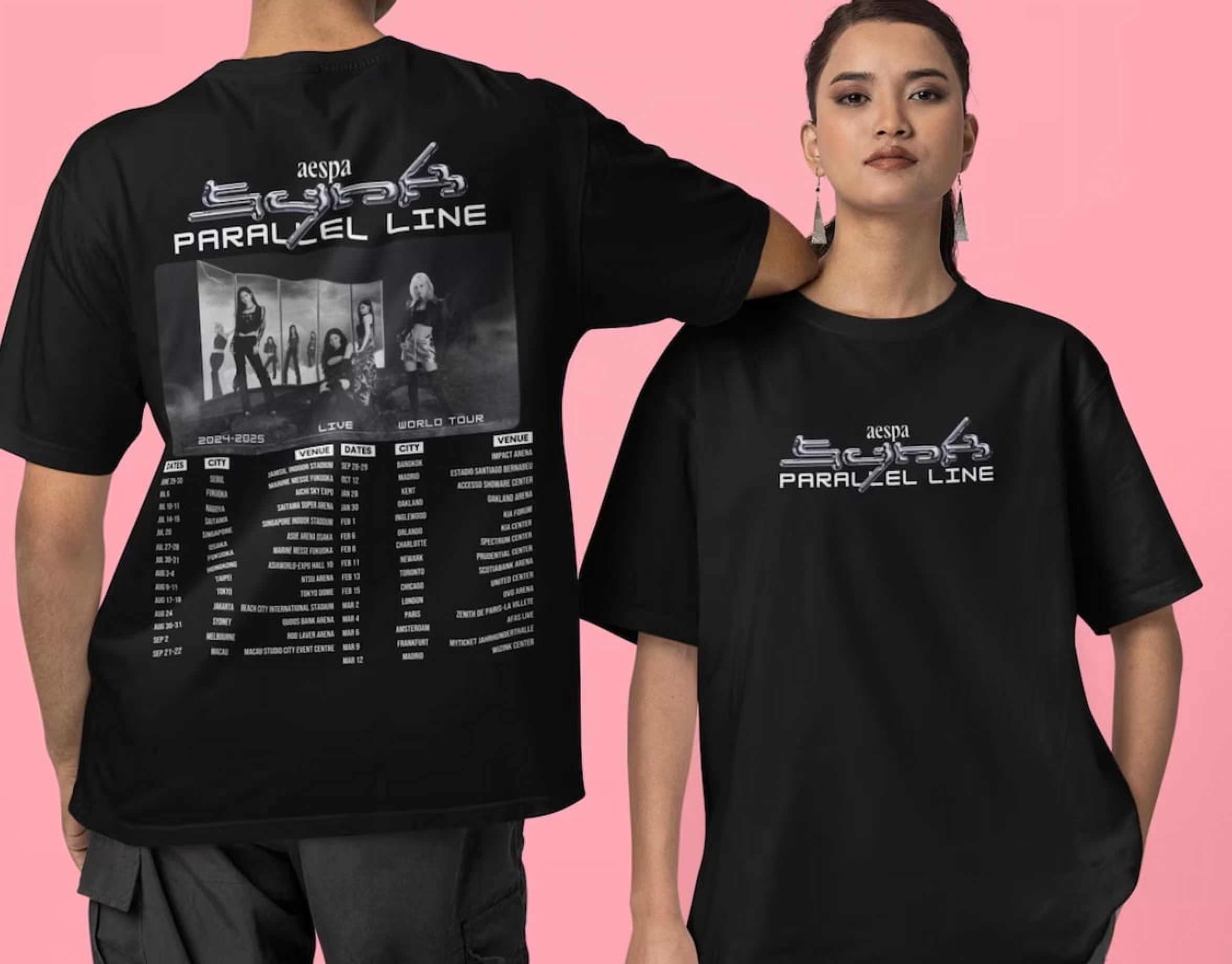 TSHIRT-AESPA SYNK Parrallel Line Concert shirt World Tour shirt fanmade ...