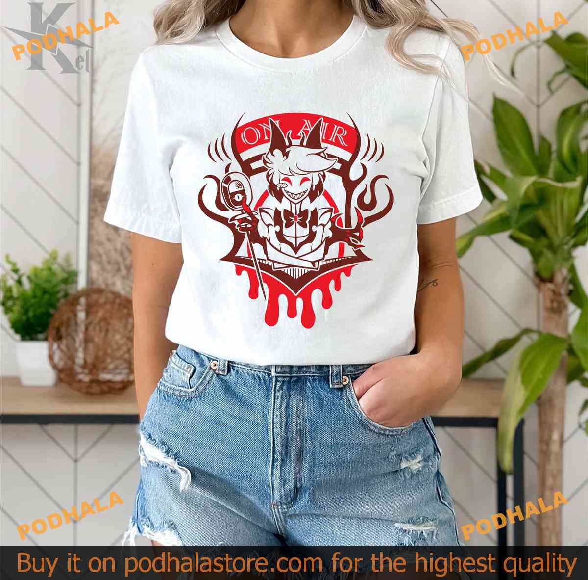 TSHIRT-Alastor On Air Shirt, Hazbin Hotel Merch for Fans, Demon Designs ...