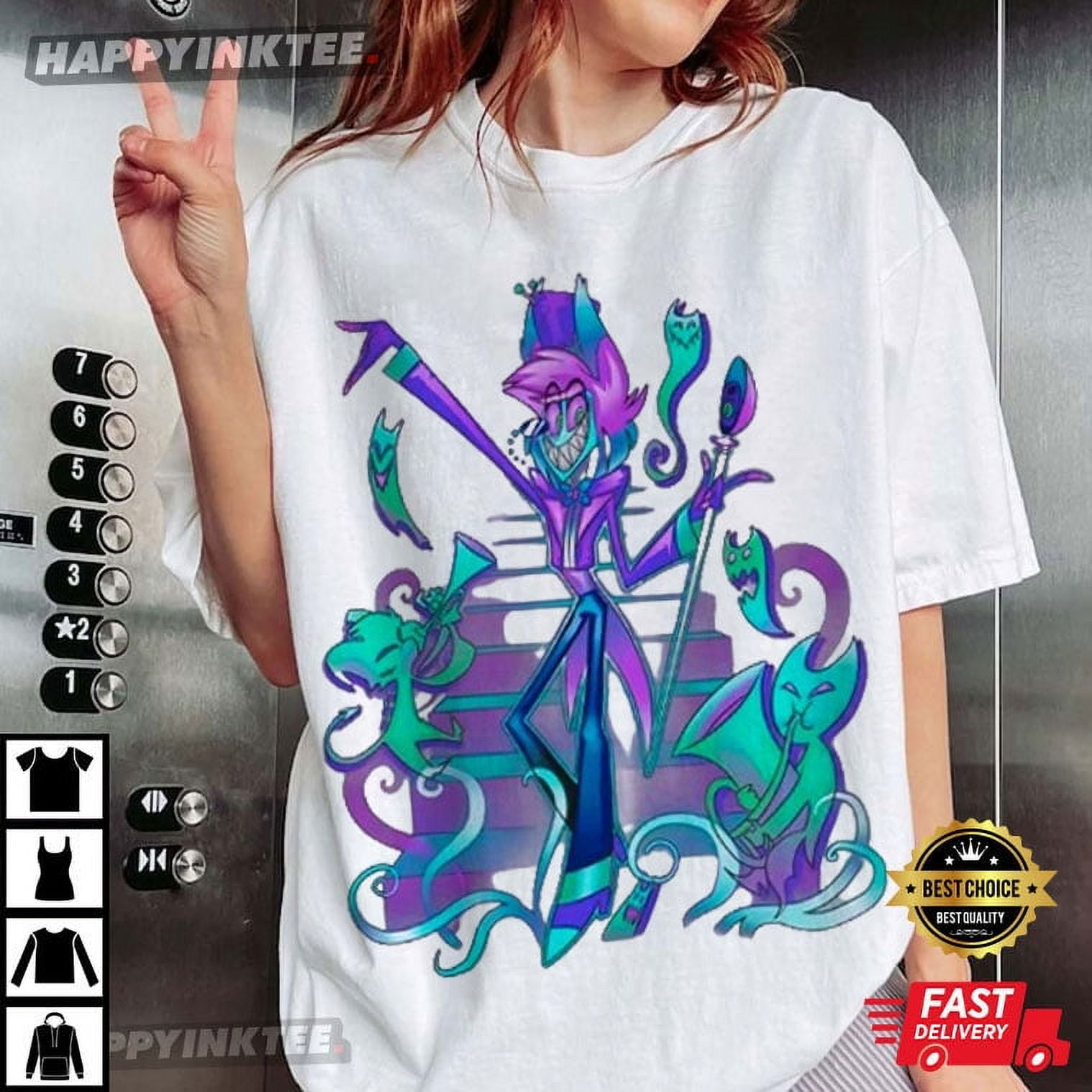 TSHIRT-Alastor the Radio Demon Show Hazbin Hotel T-Shirt - Walmart.com