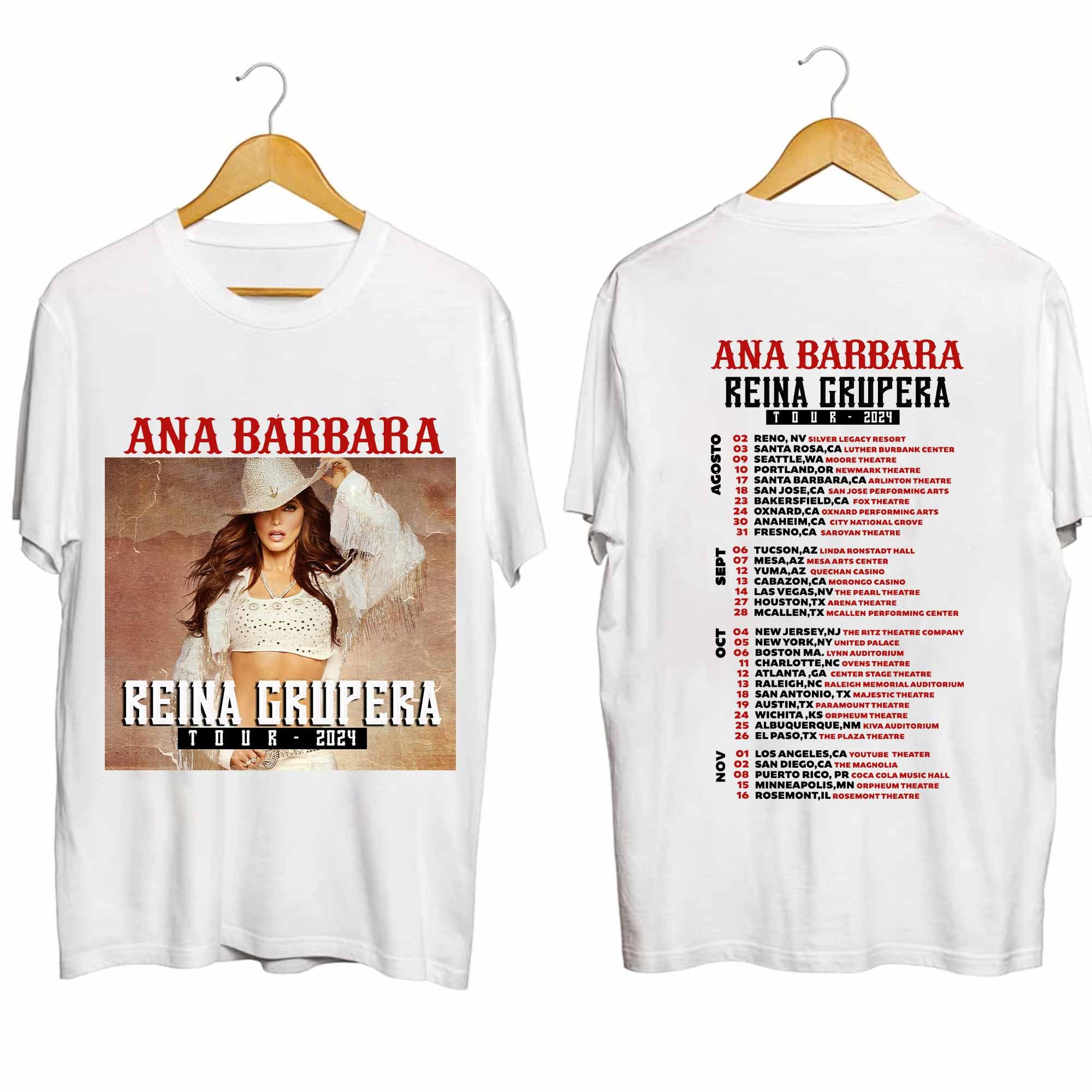 TSHIRT-Ana BÃ¡rbara - Reina Grupera Tour 2024 Shirt, Ana BÃ¡rbara Fan Shirt, Ana BÃ¡rbara 2024 ...