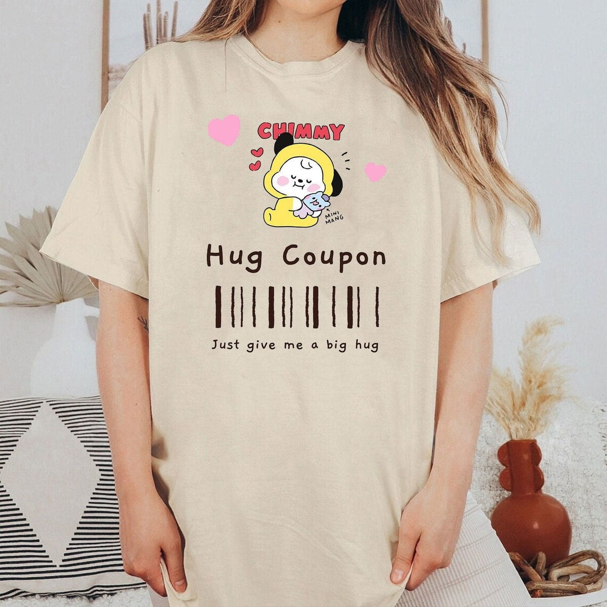 TSHIRT-BT21 Chimmy hug Mang Coupon shirt/bts merch/bts kpop shirt/Army ...